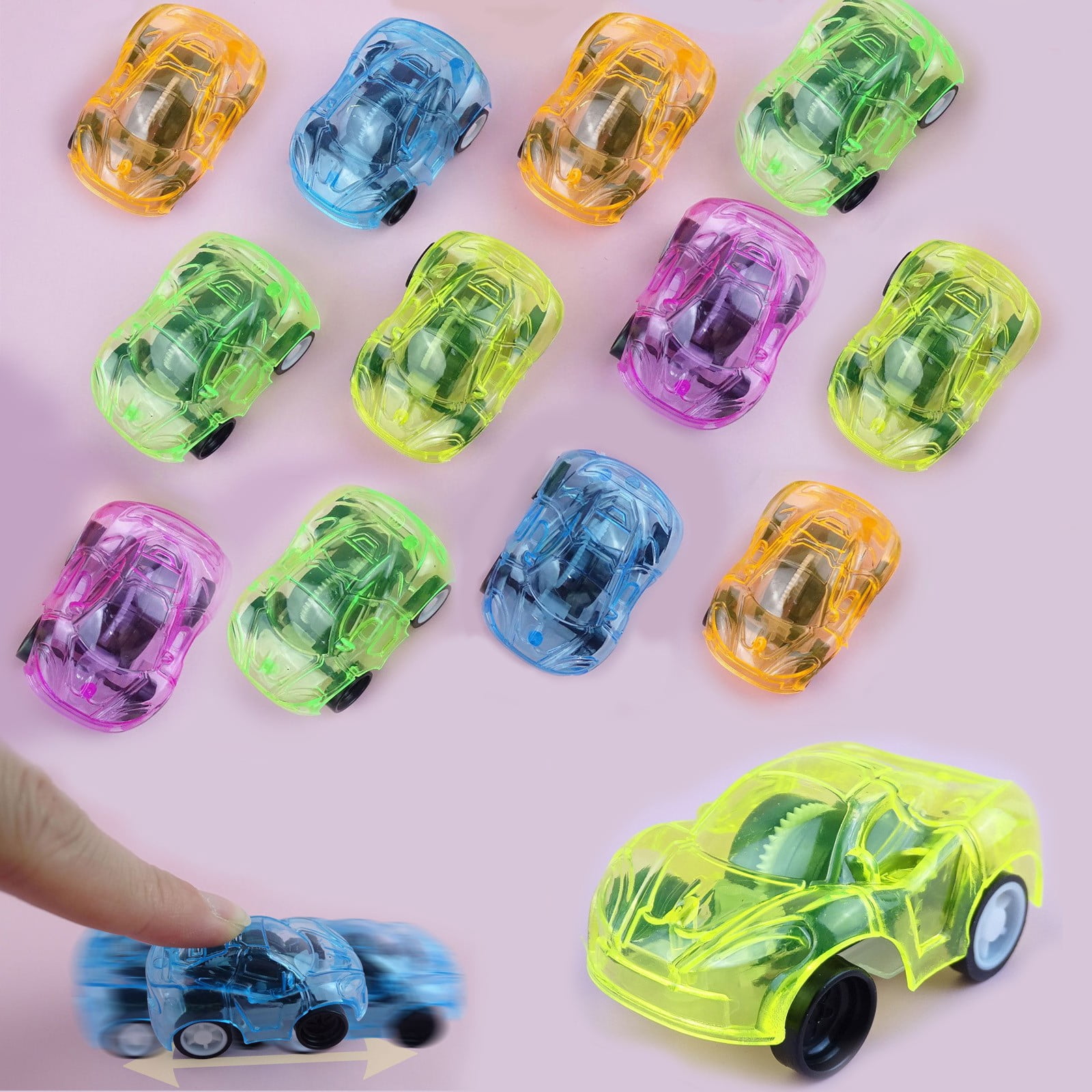 Apmemiss 12PCS Pull Back Cars Toys, Transparent Plastic Race Car Set ...