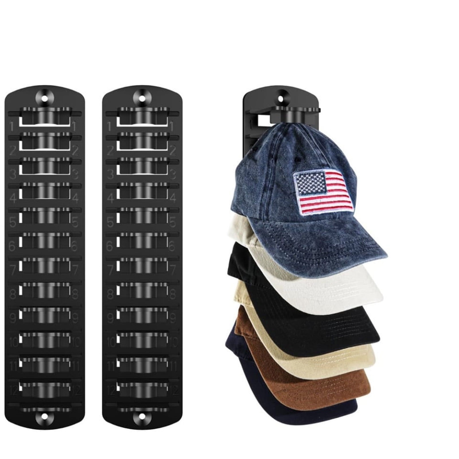 Apmemiss 2 Pack Hat Organizer for Baseball Caps, Strong Adhesive Hat ...