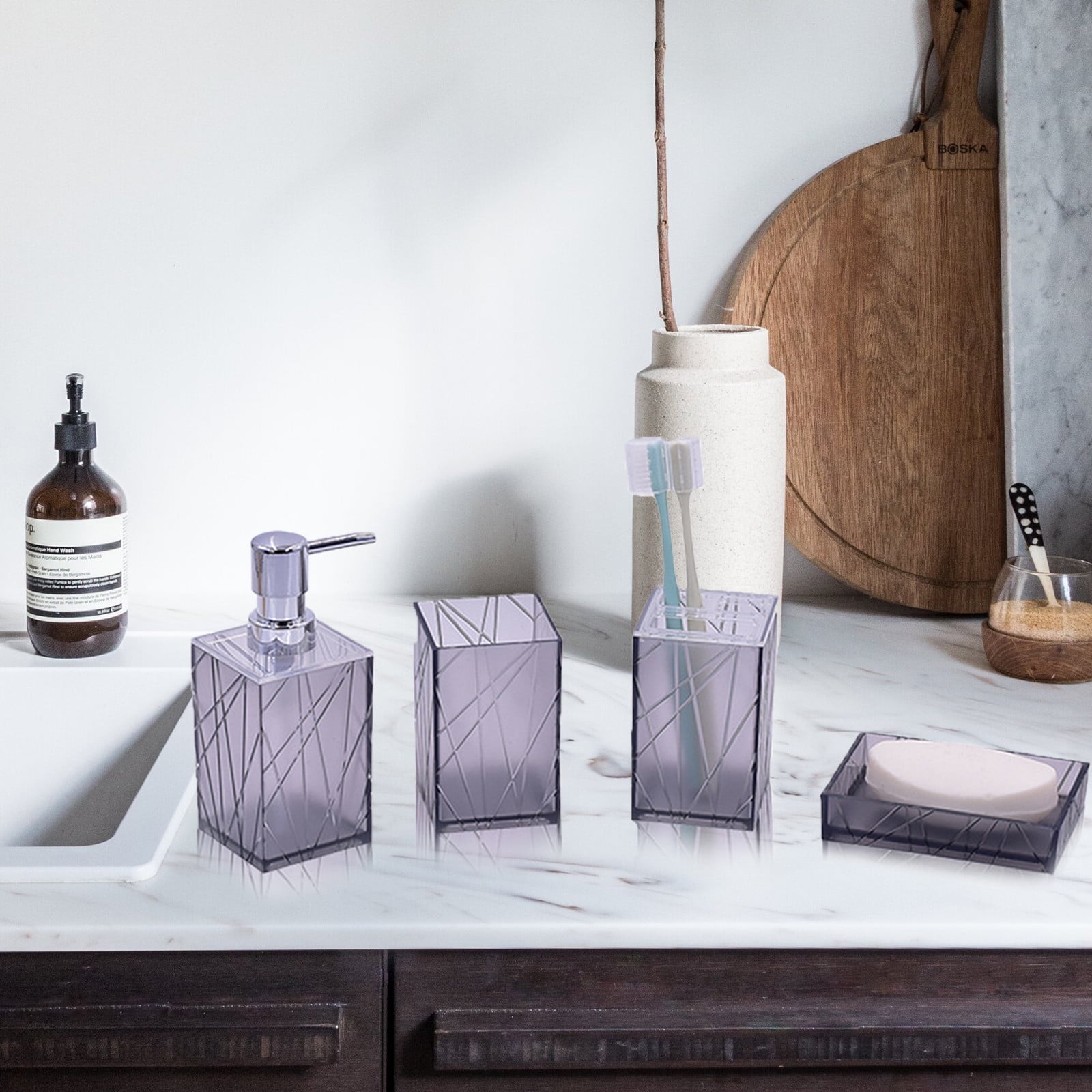 Apmemiss Bathroom Decor Clearance Bathroom Accessories Set, Deluxe 4 ...