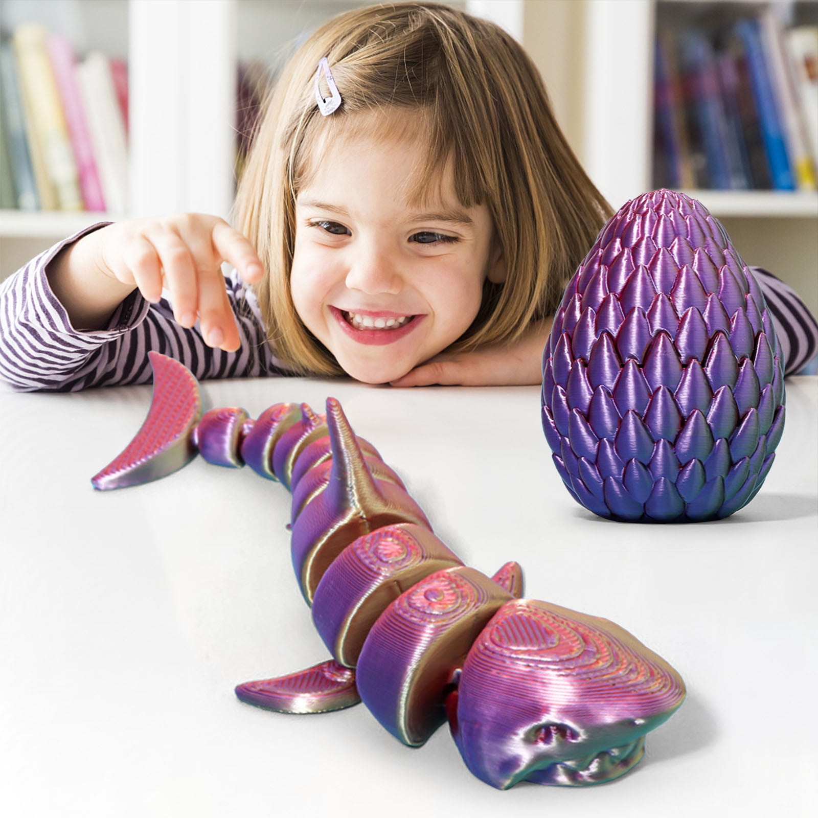 Apmemiss Clearance 11 inch 3D Printed Egg, Mystery Crystal Fidget Toys ...