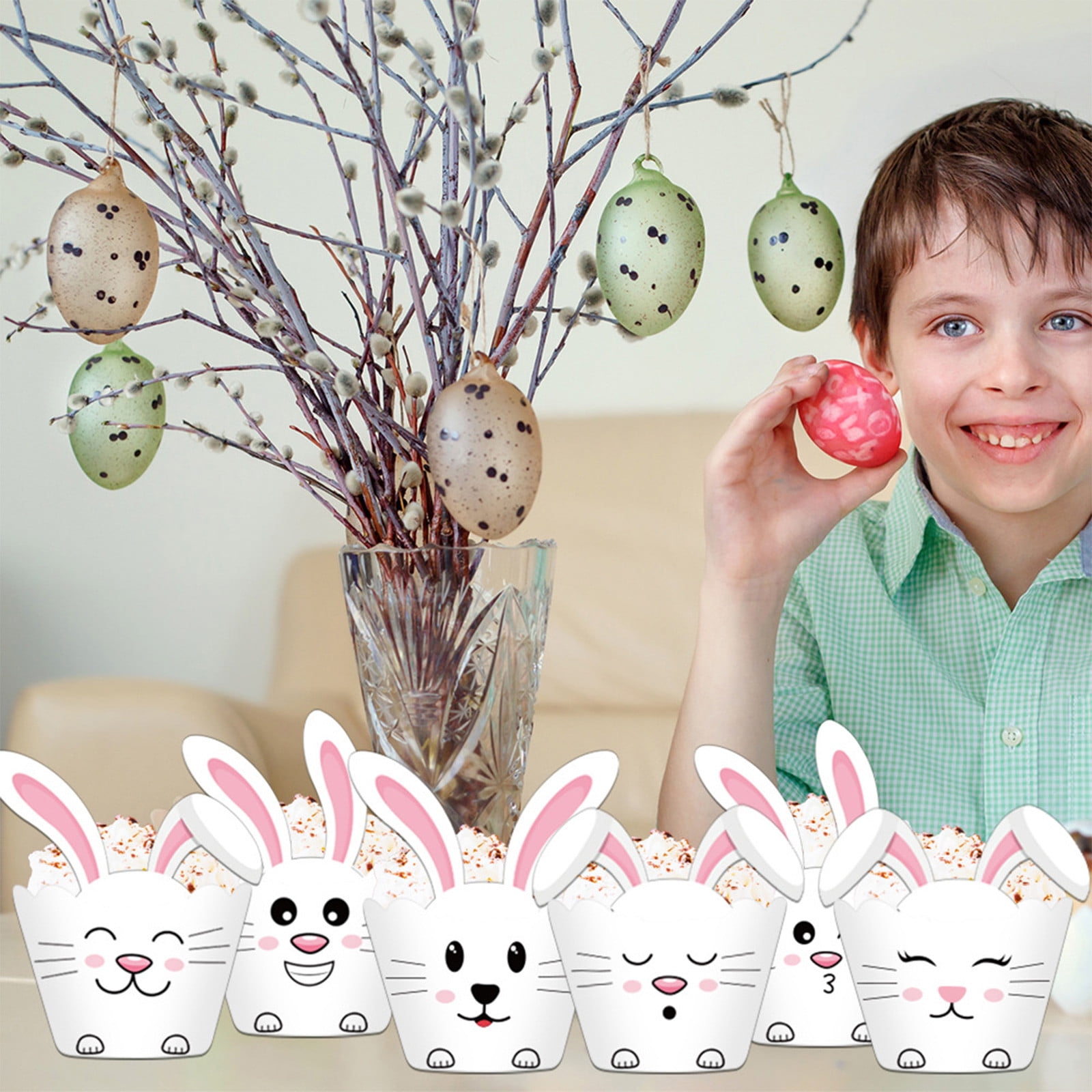 Apmemiss Clearance 12 Pack Easter Bunny Ear Cupcake Toppers, Rabbit ...