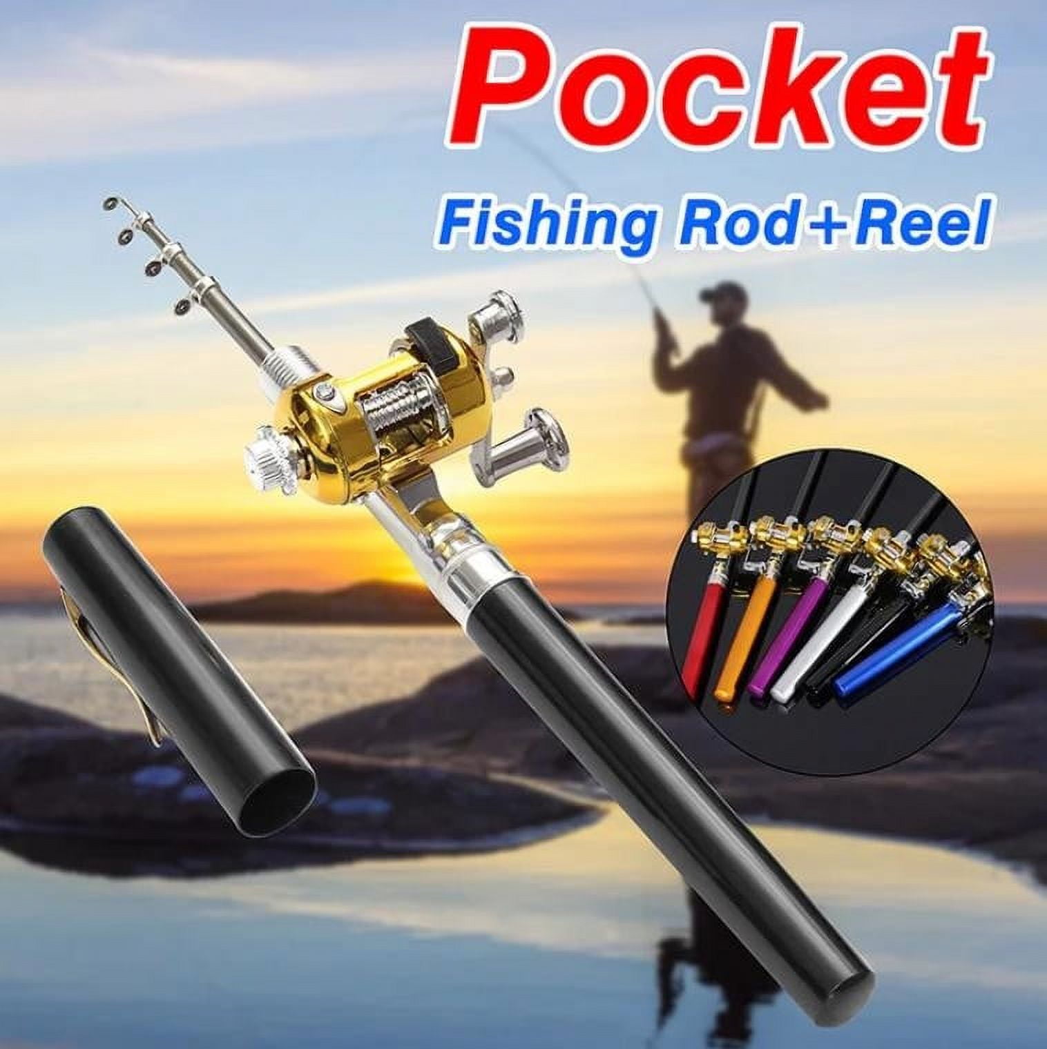 Apmemiss Clearance 2024 Pocket Size Fishing Rod Mini Pen Pole 1m Pen ...