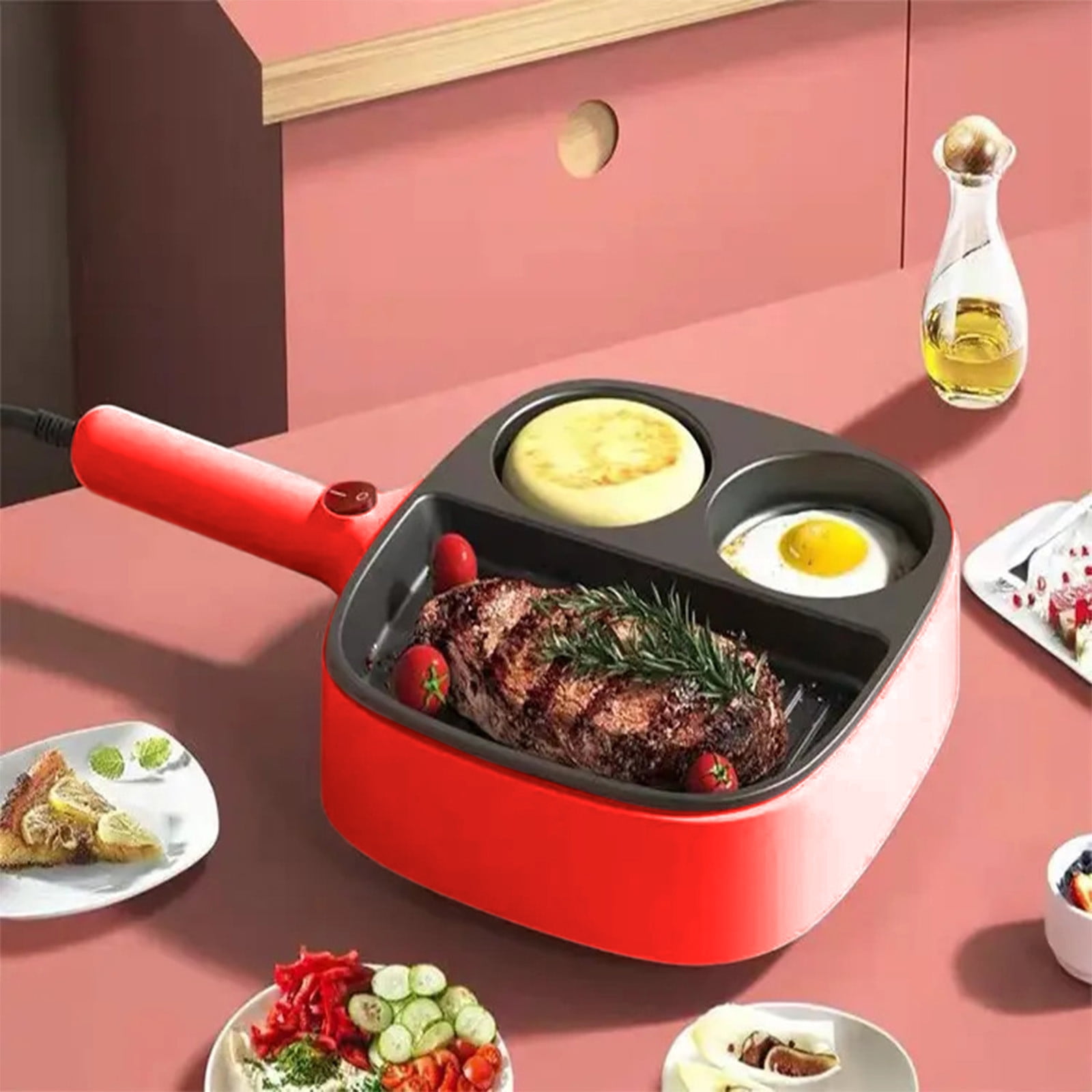 Apmemiss Clearance 3 in 1 Breakfast Machine, Electric Flat Bottom ...