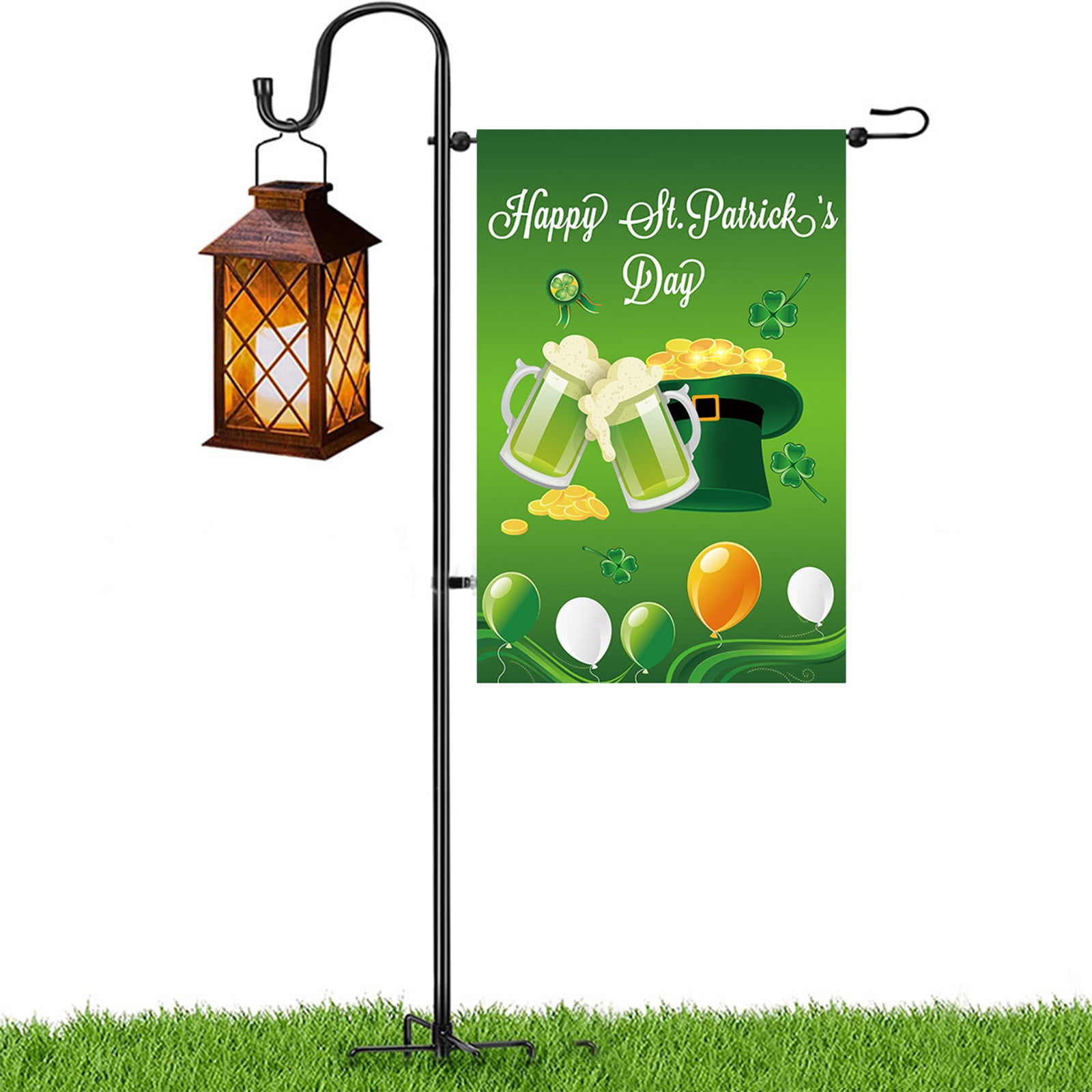 Apmemiss Clearance 48 Inch Tall Garden Flag Stand Holder with 5 Prong ...