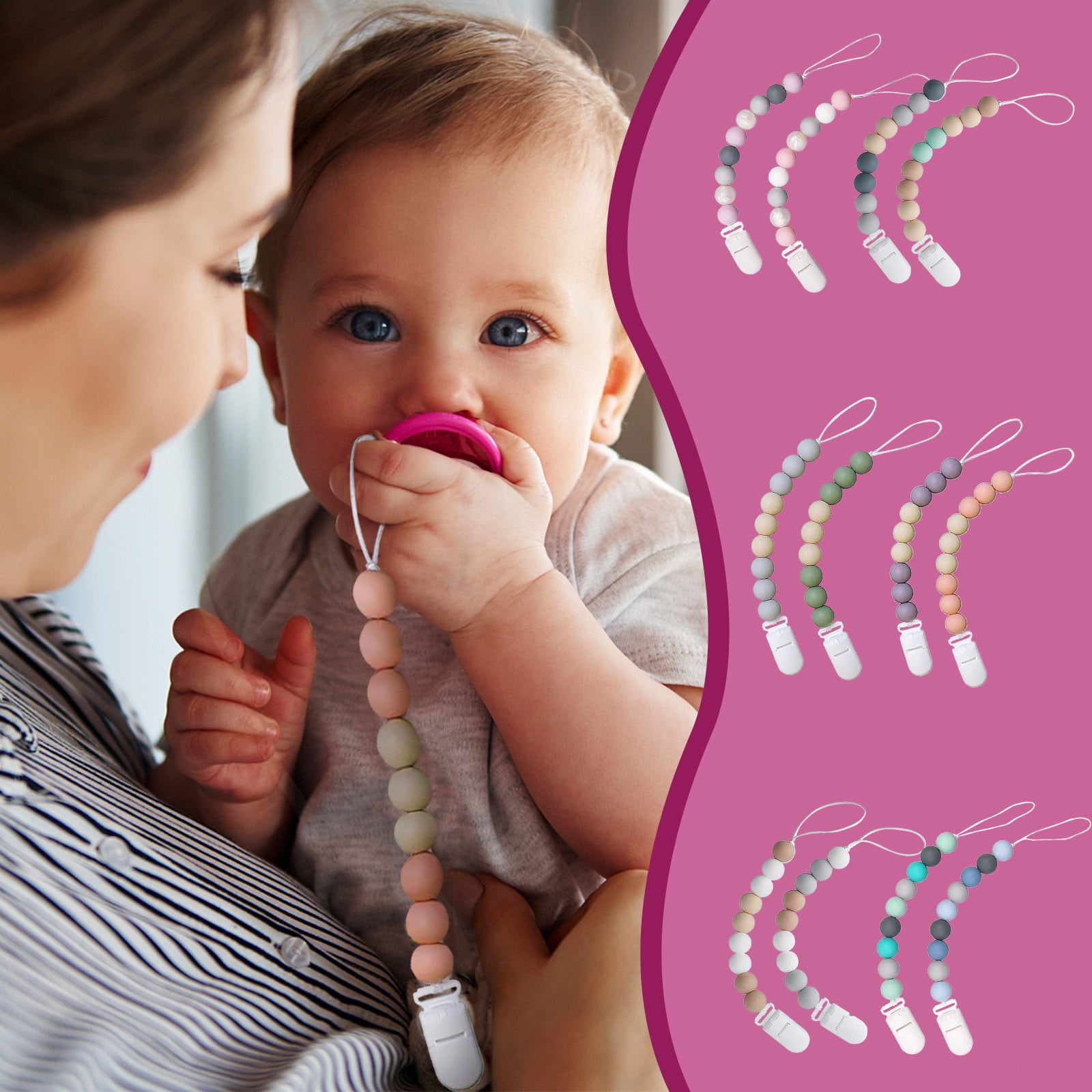Apmemiss Clearance Baby Pacifier Clips for Boys and Girls, Multicolor ...