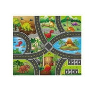 Kids Road Carpet Play Mat for Toy Cars, Portable Anti-Slip Large Play ...
