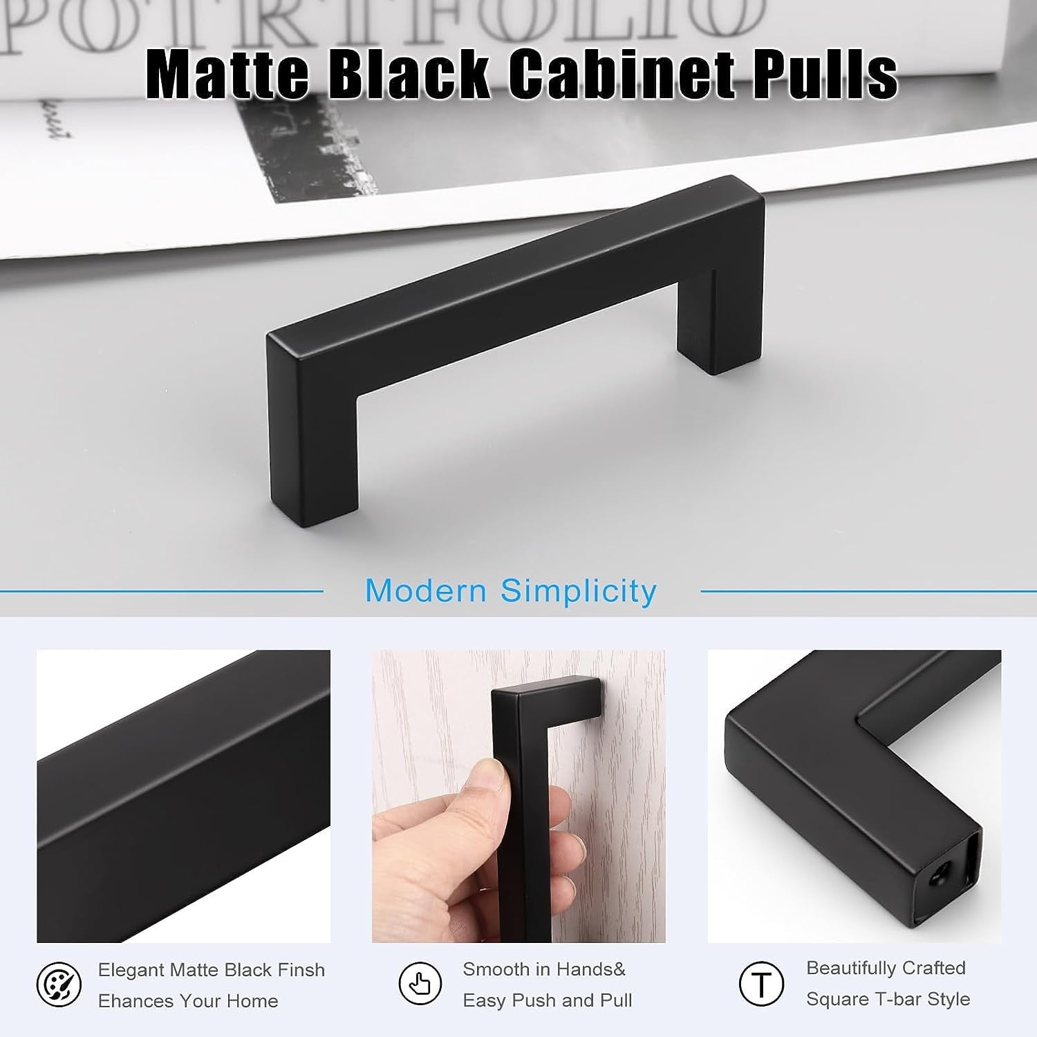 Apmemiss Clearance Black Stainless Steel Kitchen Cabinet Door Handles ...