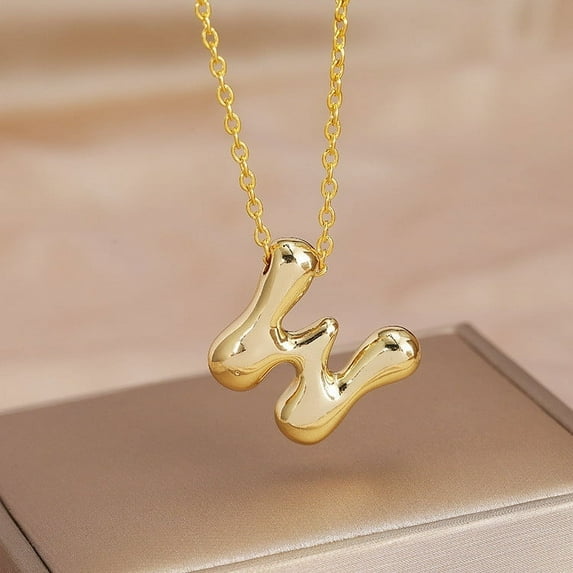 Apmemiss Clearance Bubble Letter Necklace Gold Initial Necklaces for ...