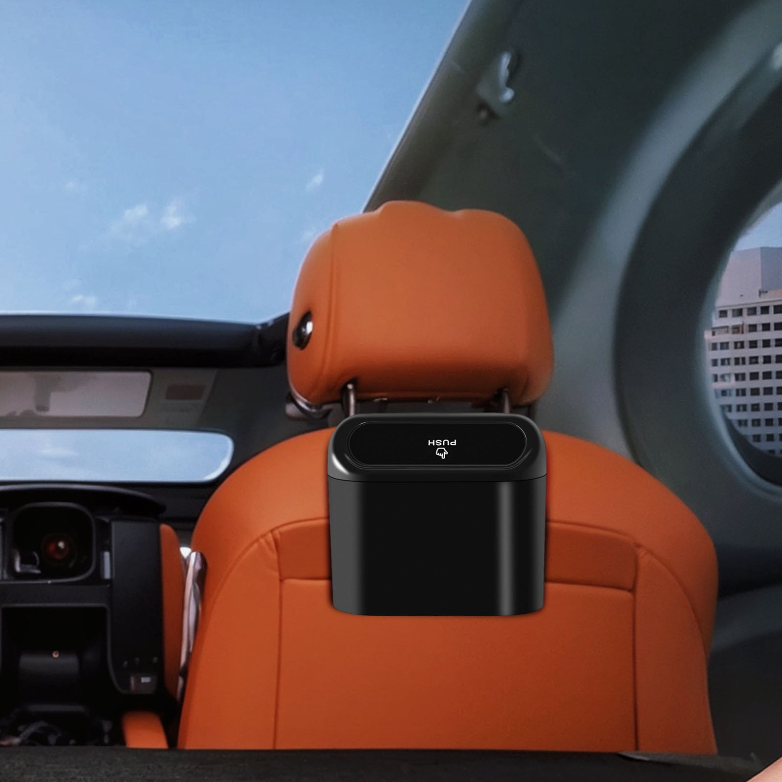 Apmemiss Clearance Car Trash Can with Lid, Mini Auto Dustbin Garbage ...