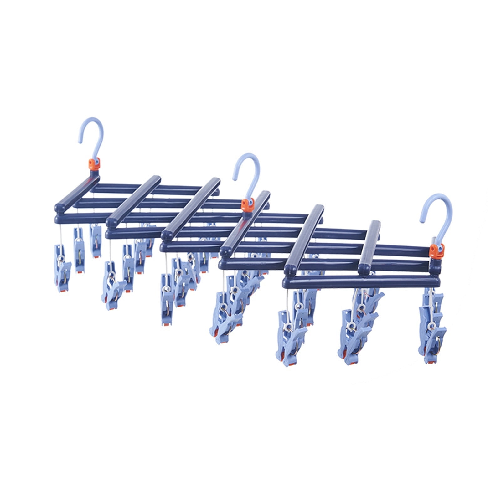 Apmemiss Clearance Clothes Drying Hanger with 29 Clips, Folding ...