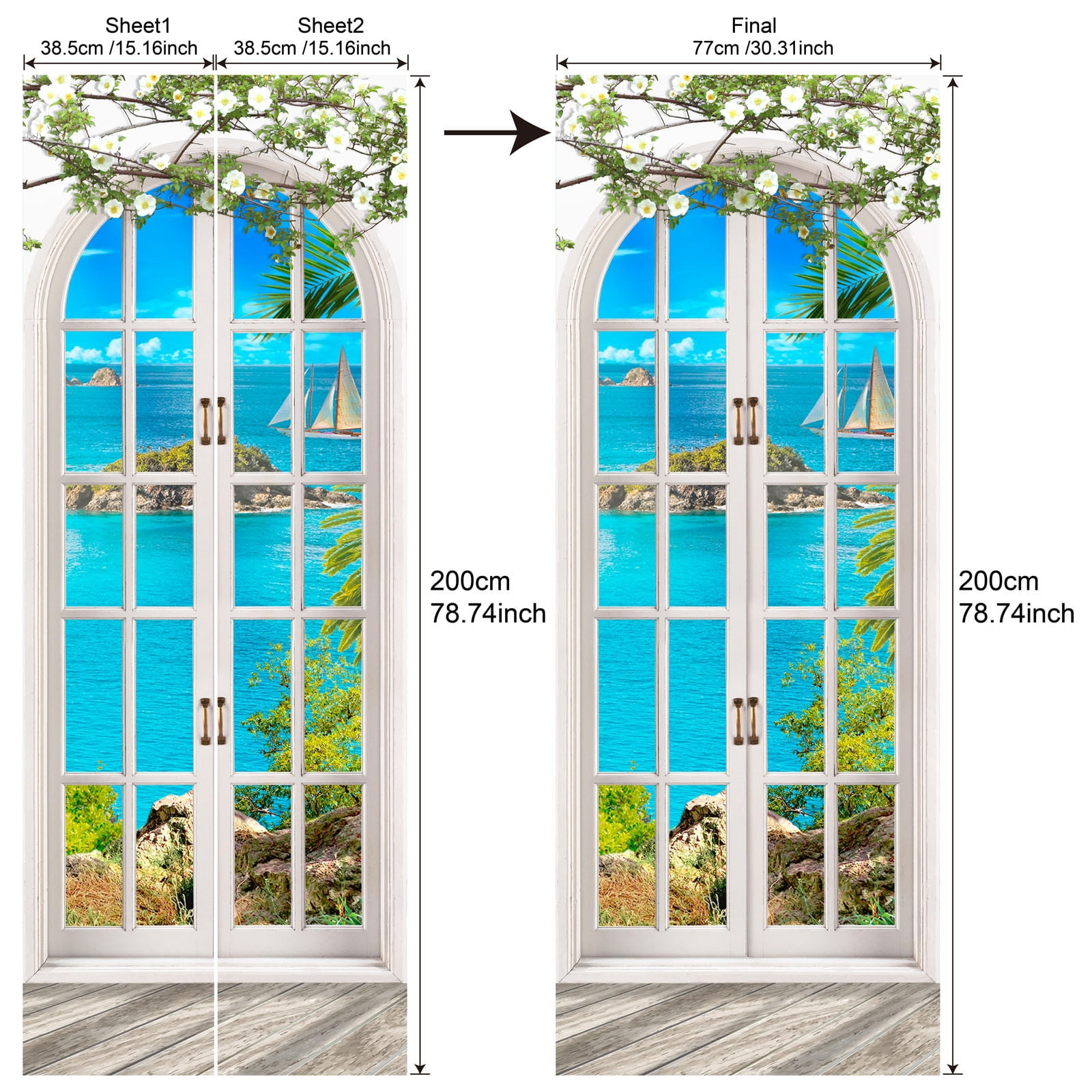 Apmemiss Clearance Door Stickers Decals 3D Door Murals Peel and Stick ...