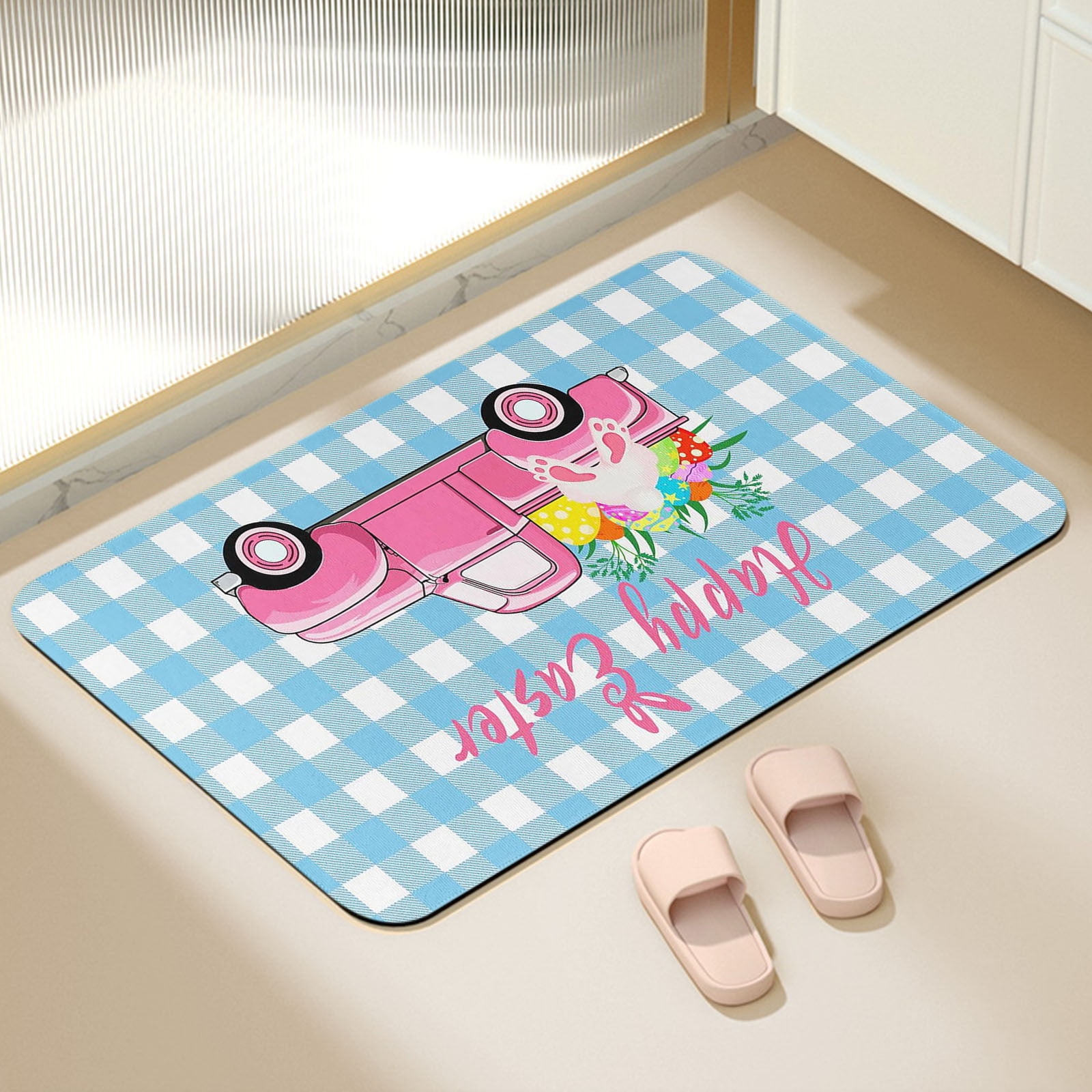 Apmemiss Clearance Easter Farm Truck Doormats Entrance Front Door Mat ...