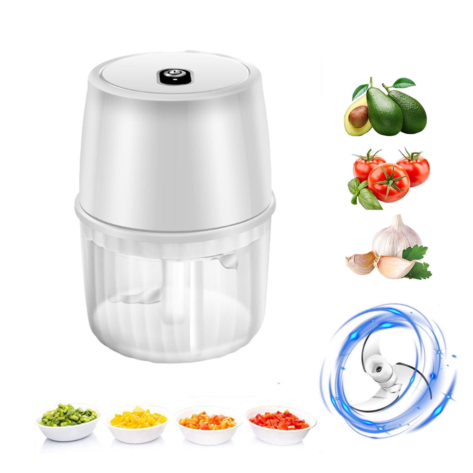 Apmemiss Clearance Electric Garlic Chopper, 250ML Mini Portable Veggie Chopper, Garlic Grinder ...