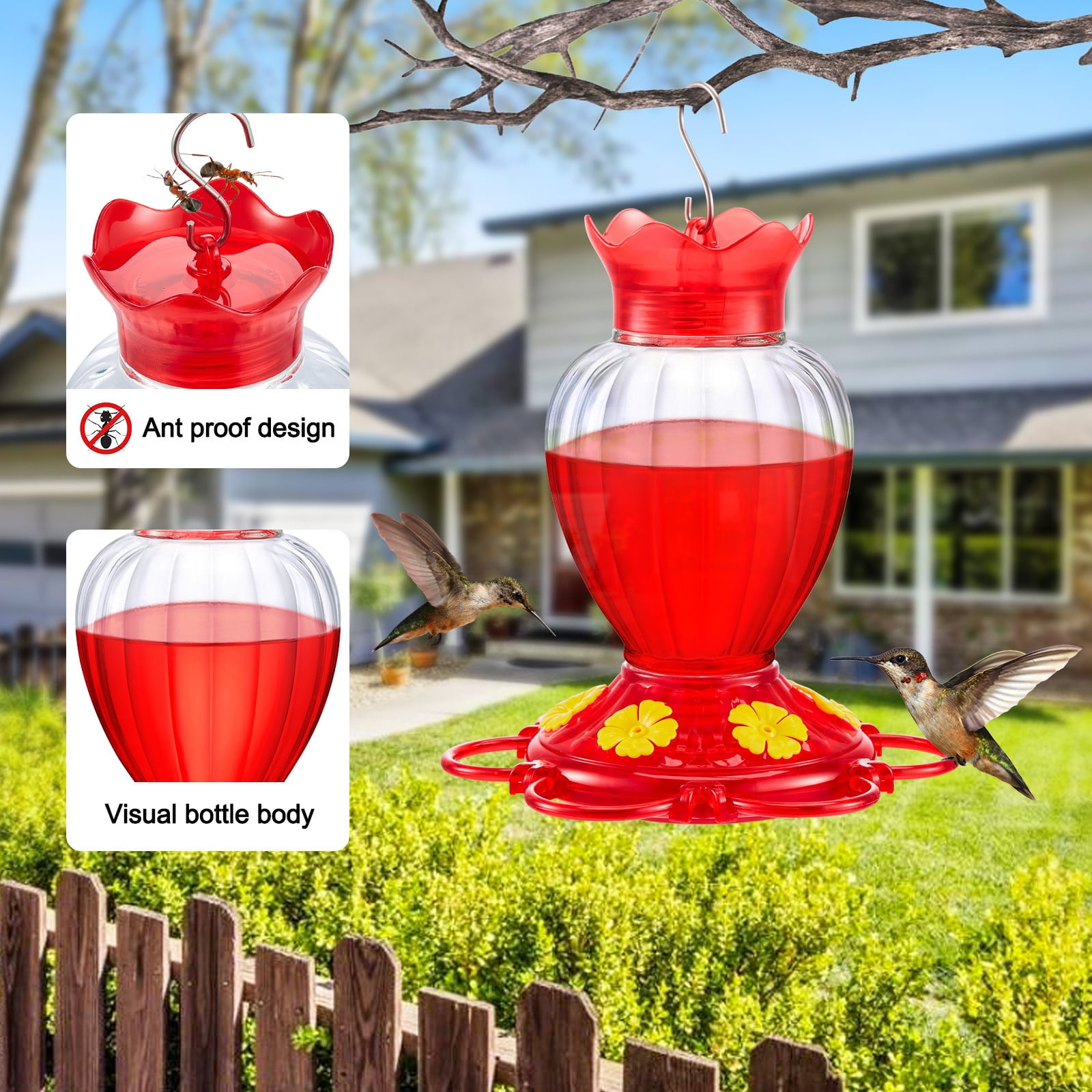 Apmemiss Clearance Hummingbird Feeders for Outdoors Hanging/Window ...