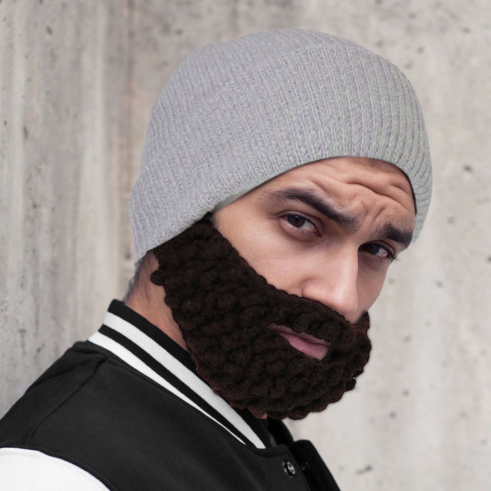 Apmemiss Clearance Knitted Yarn Hip-hop Funny Big Beard Mask Adult Hat ...