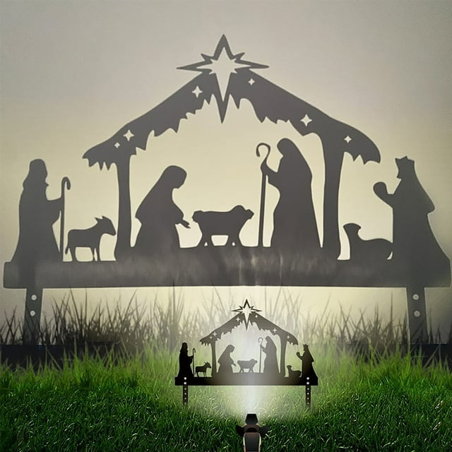 Apmemiss Clearance Metal Outdoor Nativity Scene Christmas Yard Sign ...