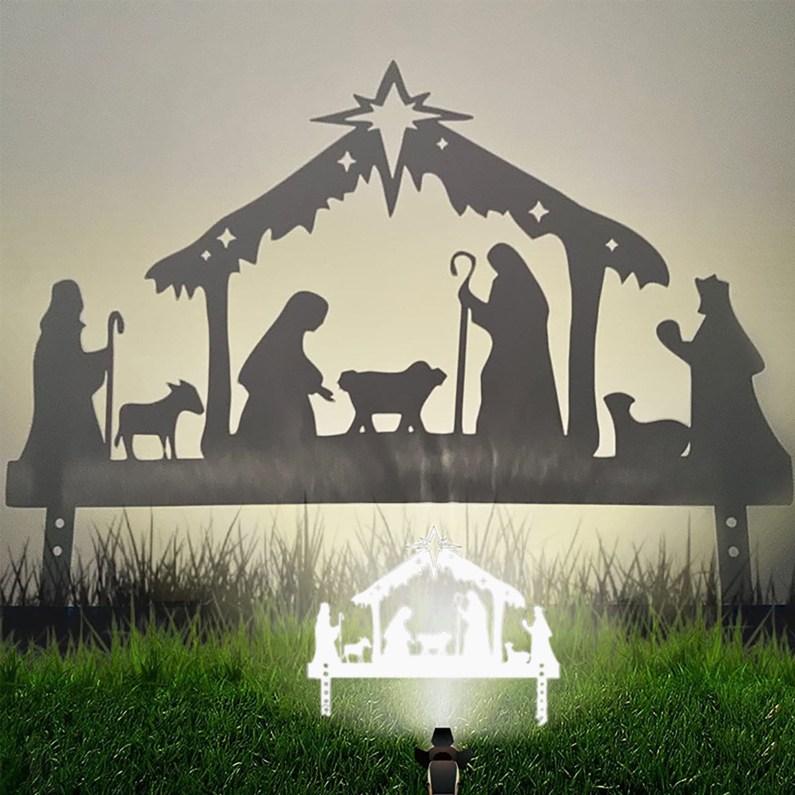 Apmemiss Clearance Metal Outdoor Nativity Scene Christmas Yard Sign ...