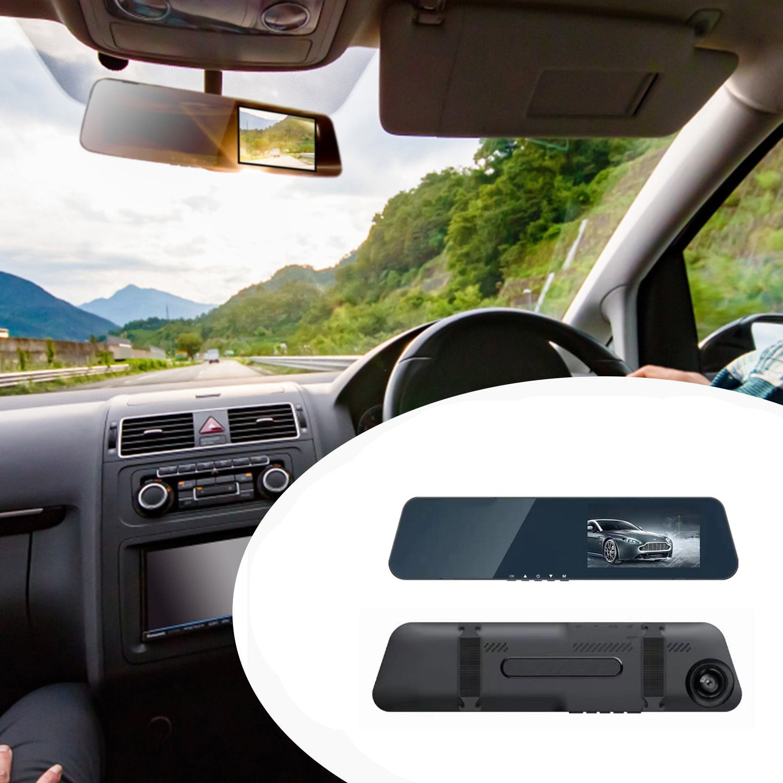 Apmemiss Clearance Mirror Dash Cam Backup Camera12 Inch, HD1080p Smart ...