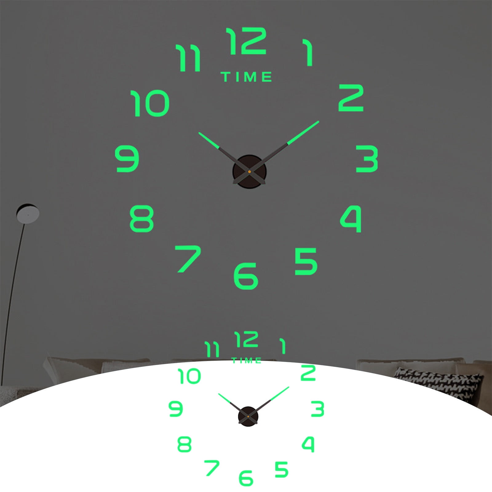 Apmemiss Clearance Mirror Surface Wall Clock Big Size Wall Decorative ...