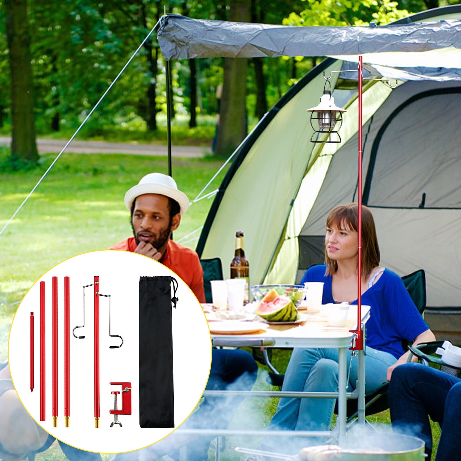 Apmemiss Clearance Portable Collapsible Lantern Pole with Stake ...