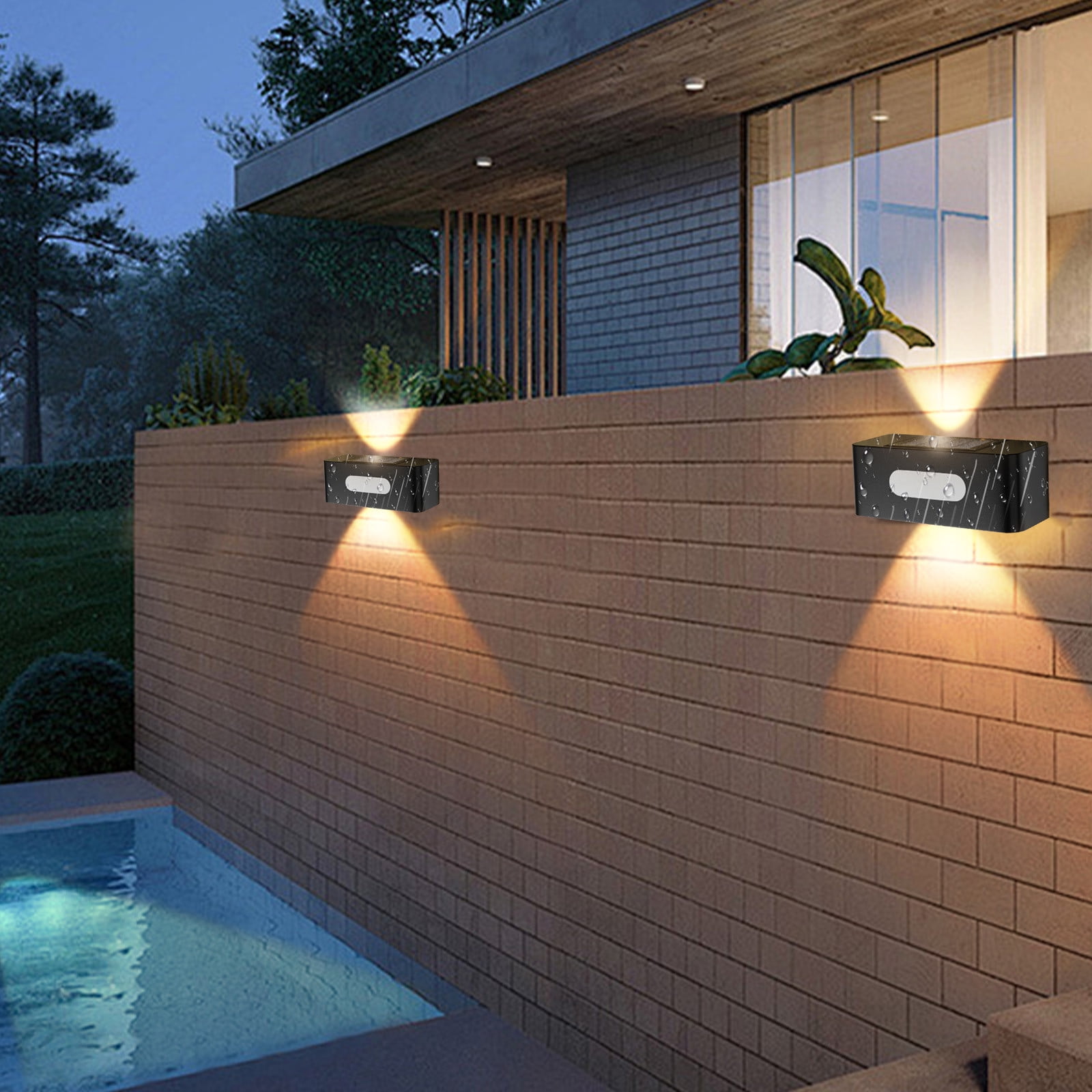 Apmemiss Clearance Solar Wall Lights Outdoor, Up and Down Solar Sconce ...