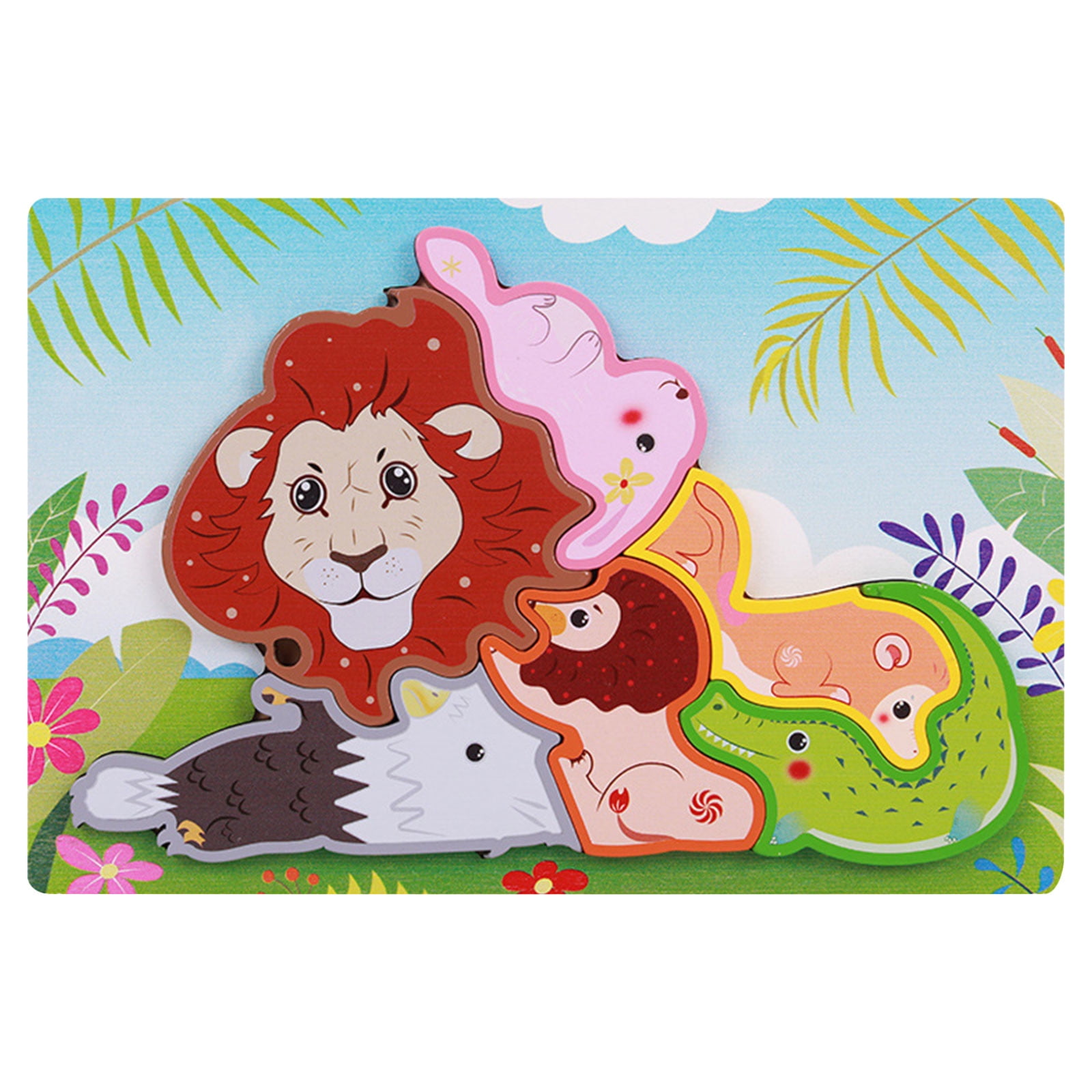 Apmemiss Clearance Wooden Toddler Puzzles Ages 2-4 with Spelling ...