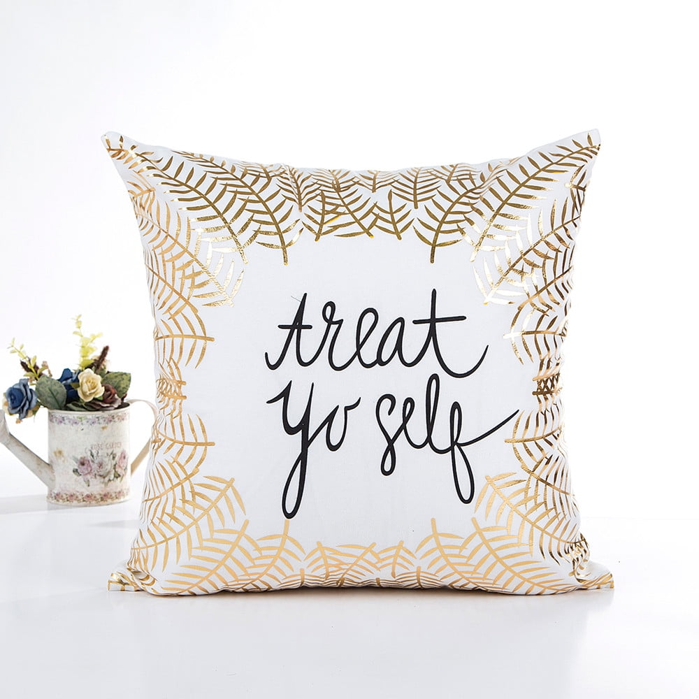 Apmemiss Clearance Home Decorative Throw Pillow Covers Gold Foil Pillow ...