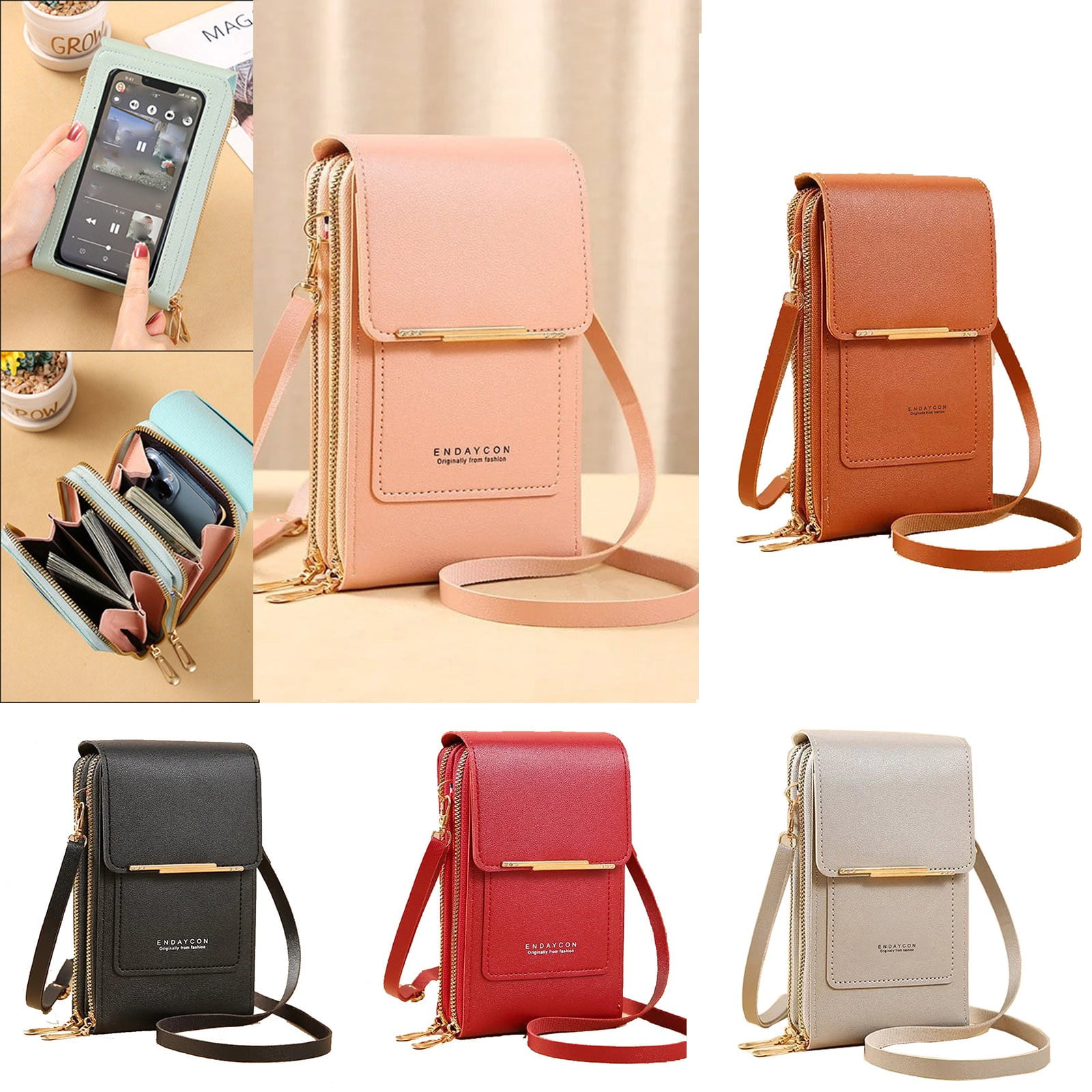 Apmemiss Small Crossbody Bags Cell Phone Purse for Women Leather Wallet ...
