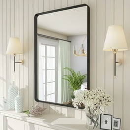 POSHIONS Bathroom Mirror Metal Framed Mirror Rectangle Wall Mounted Vanity Mirror 30 x 40 Black Walmart