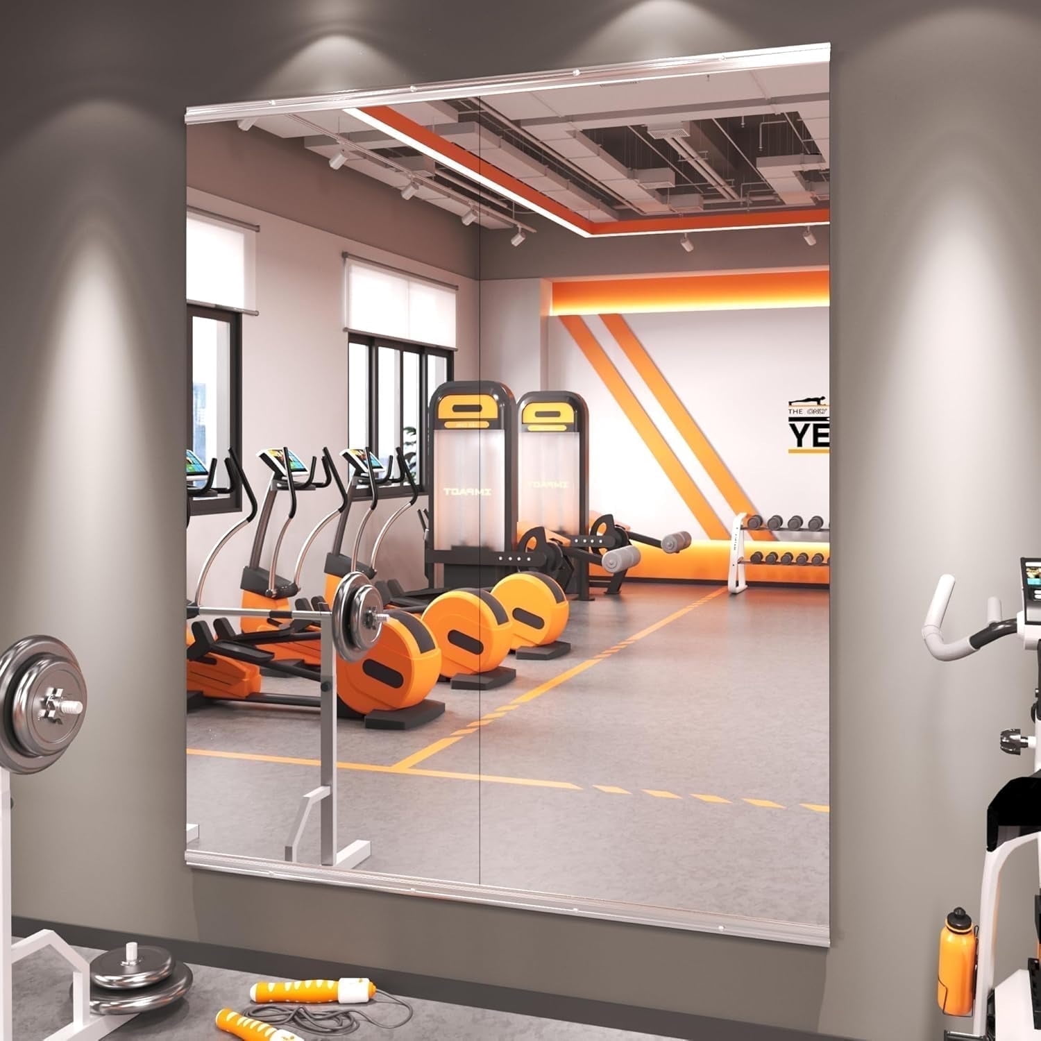 GODCHAR Home Gym Mirror 56"x24" 2-Pack, Frameless Full Body Wall Mirror ...