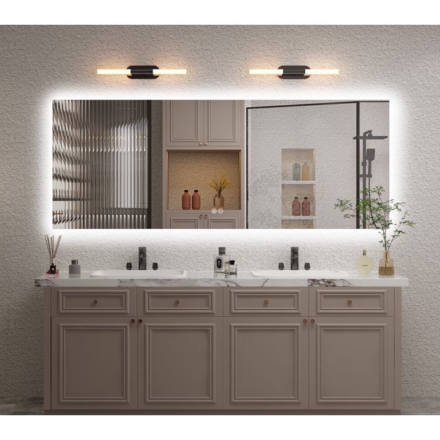 Apmir LED Bathroom Mirror Rectangular Frameless Super Bright Backlited ...
