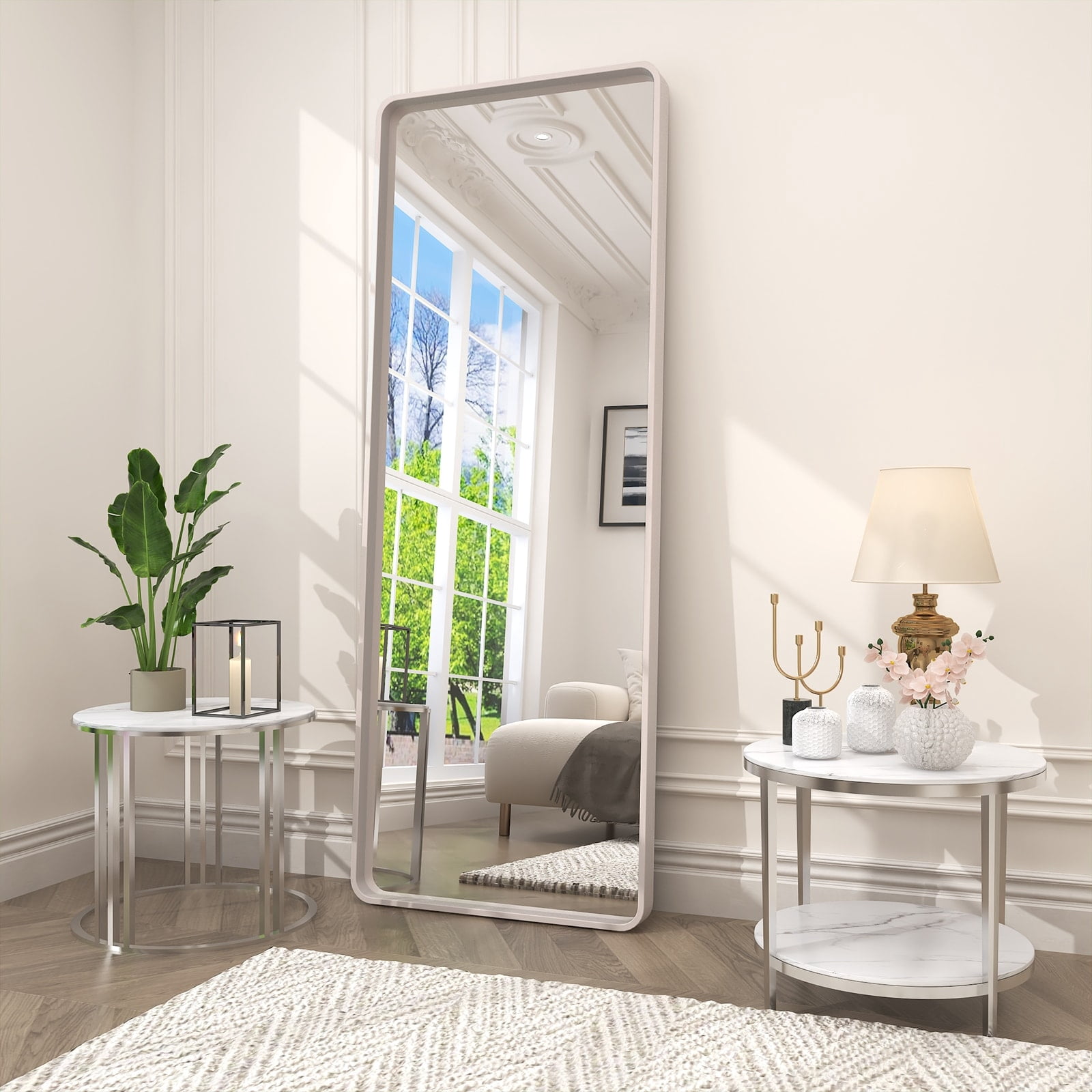 Apmir Metal Frame Tempered Glass Bathroom Vanity Mirror for Wall ...