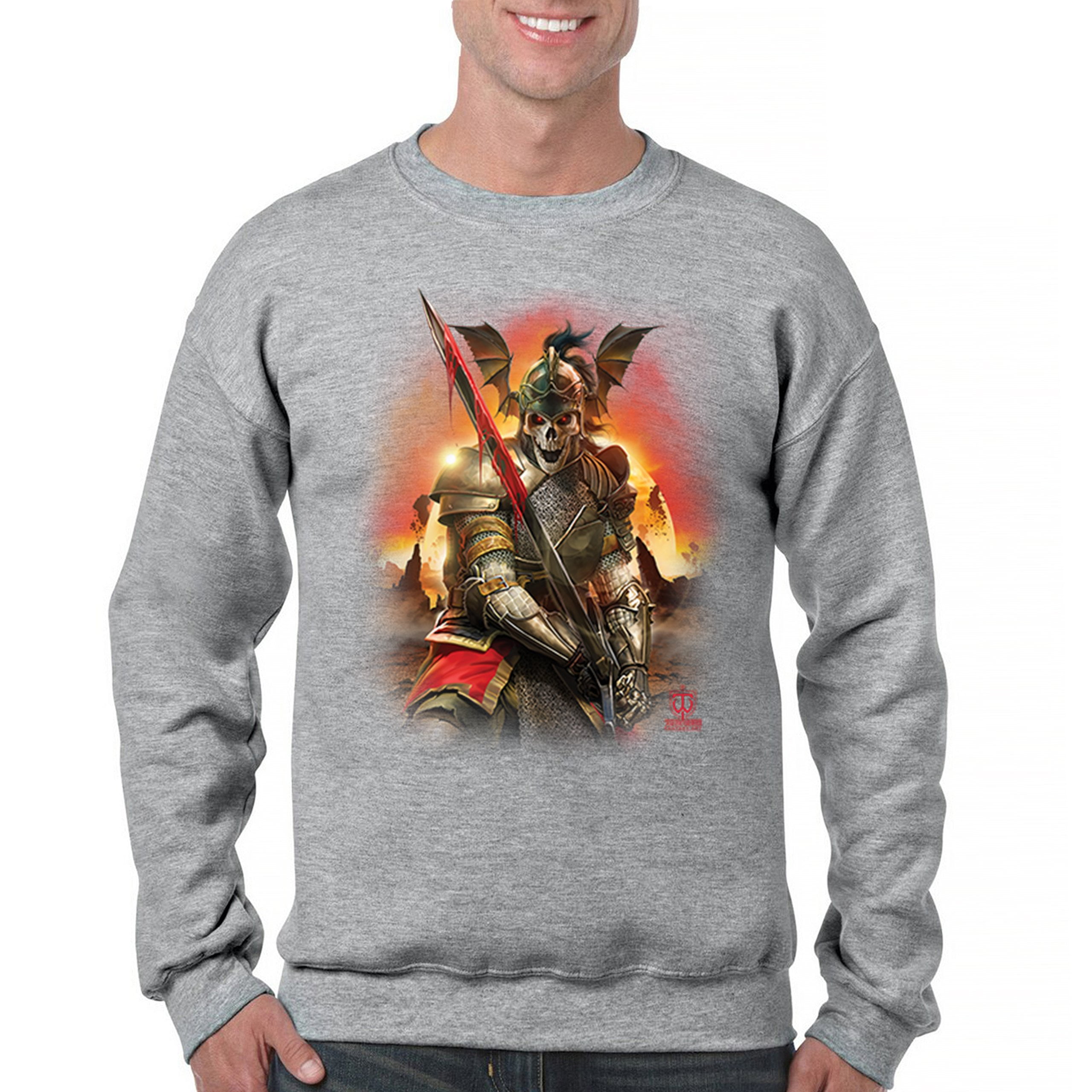 Apocalypse Reaper Sweatshirt Fantasy Skeleton Knight with a Sword ...