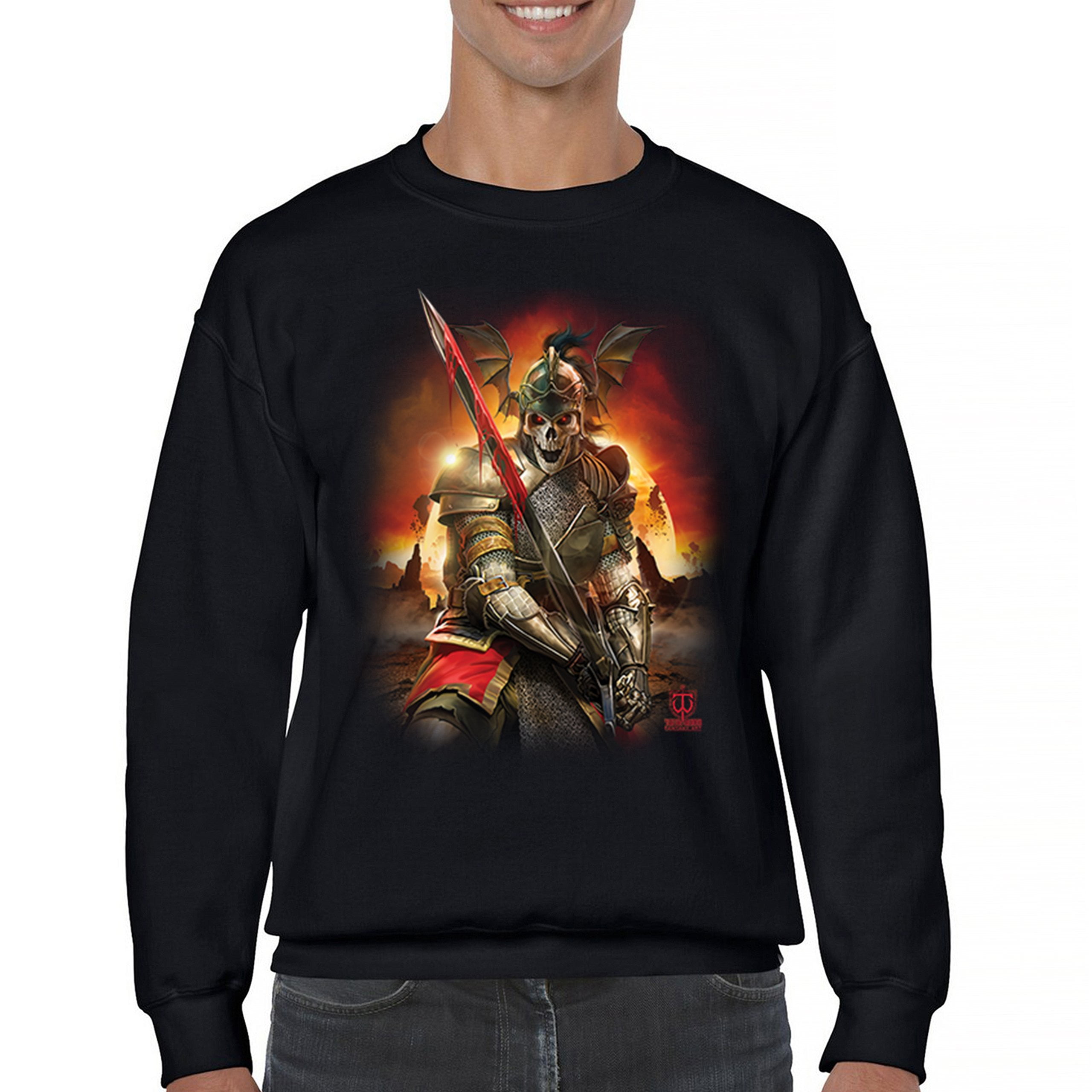 Apocalypse Reaper Sweatshirt Fantasy Skeleton Knight with a Sword ...
