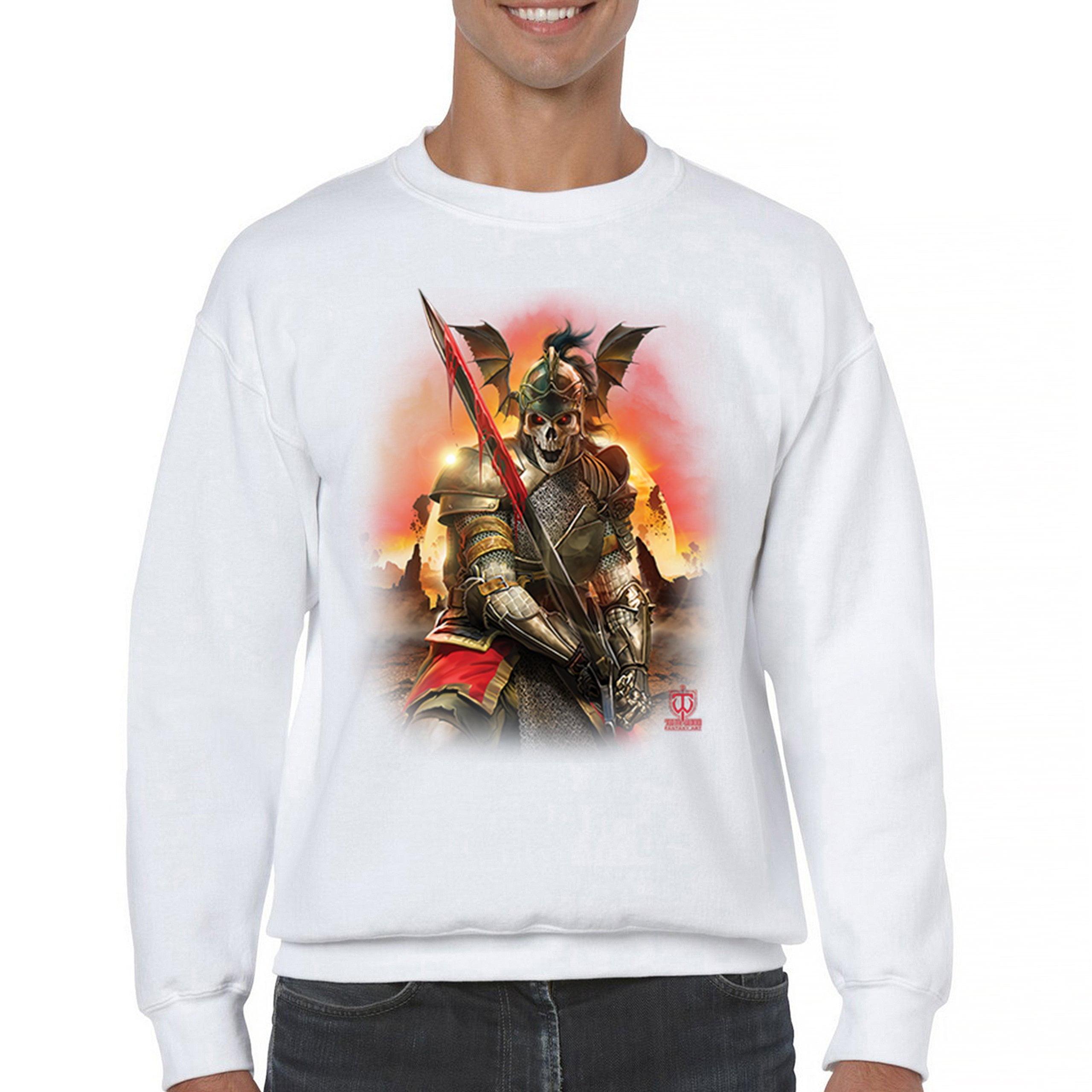 Apocalypse Reaper Sweatshirt Fantasy Skeleton Knight with a Sword ...