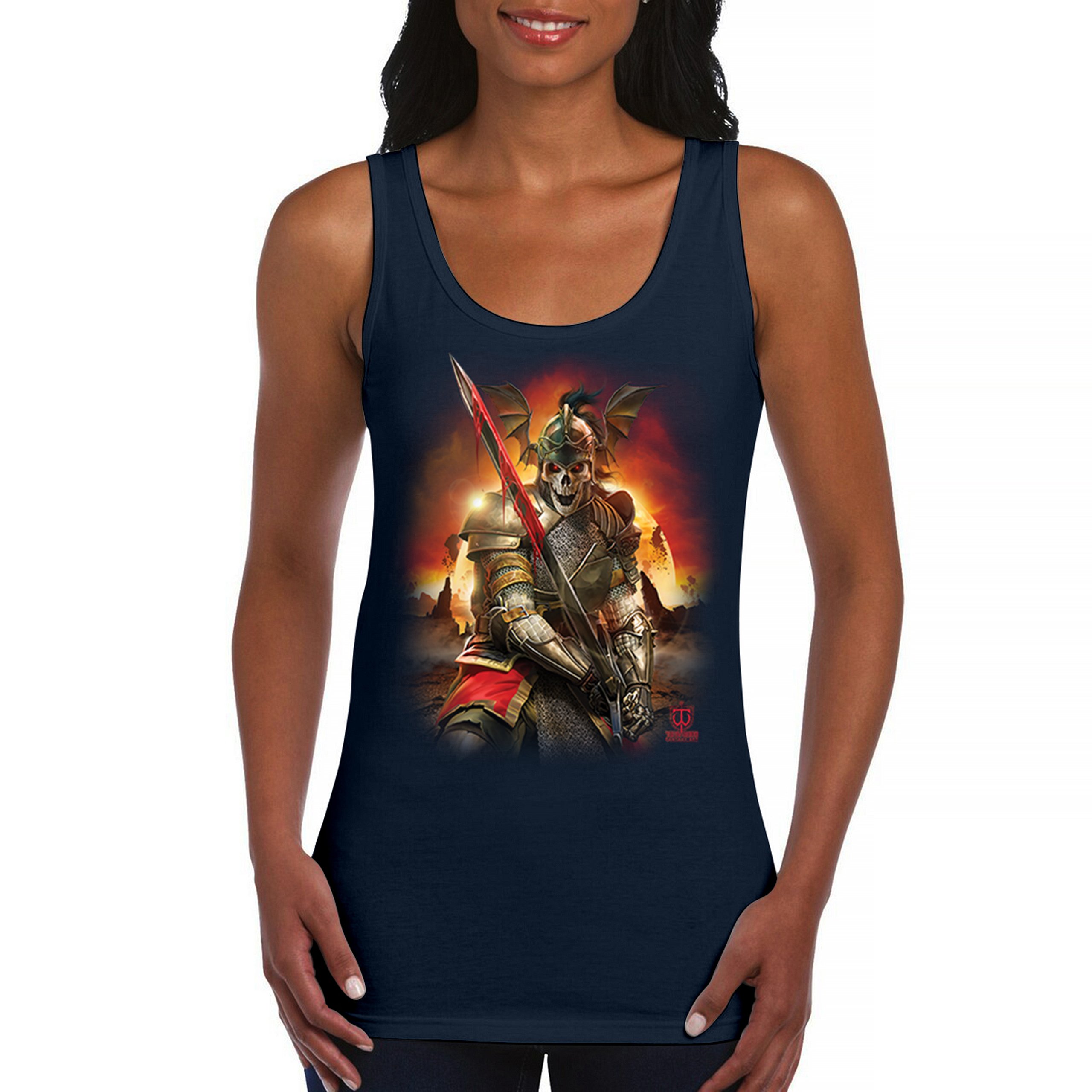 Apocalypse Reaper Women's Tank Top Fantasy Skeleton Knight with a Sword ...