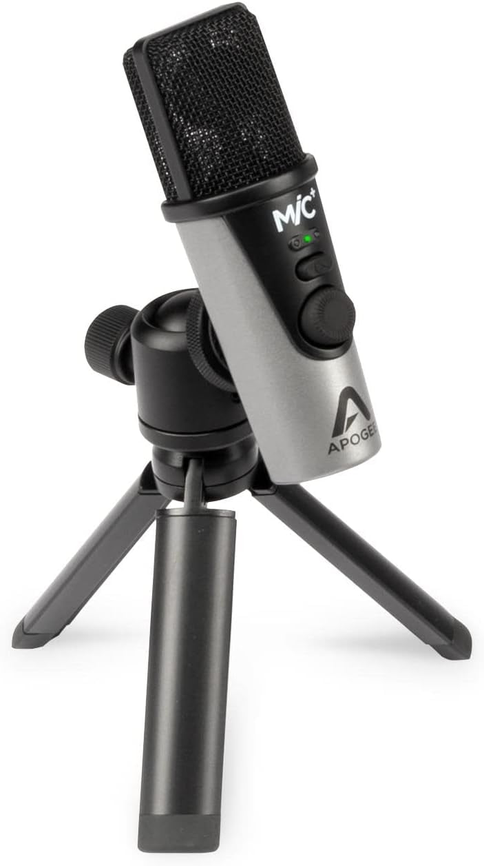 Apogee MiC Plus - Studio Quality USB Microphone with Cardioid Condenser Mic Capsule, Built In ...