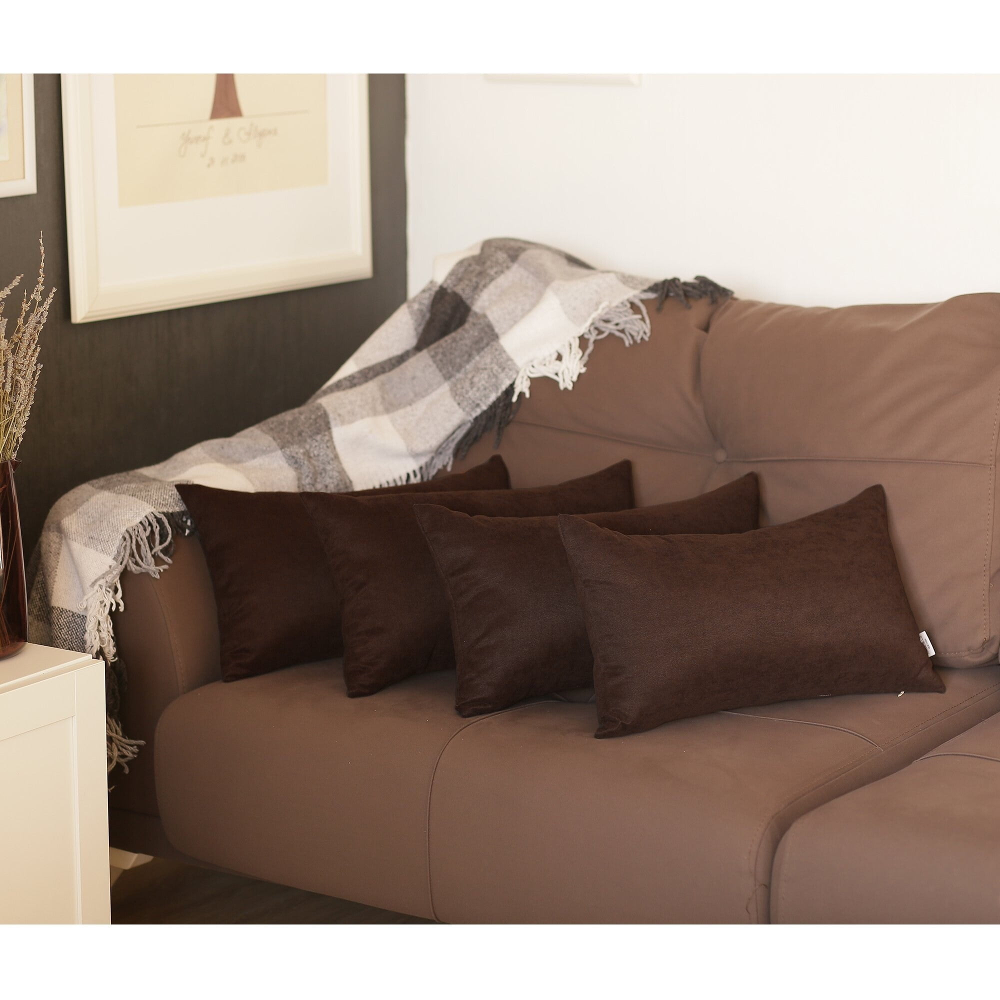 Apolena Solid-color Decorative Lumbar Throw Pillow Covers (Set of 4 ...