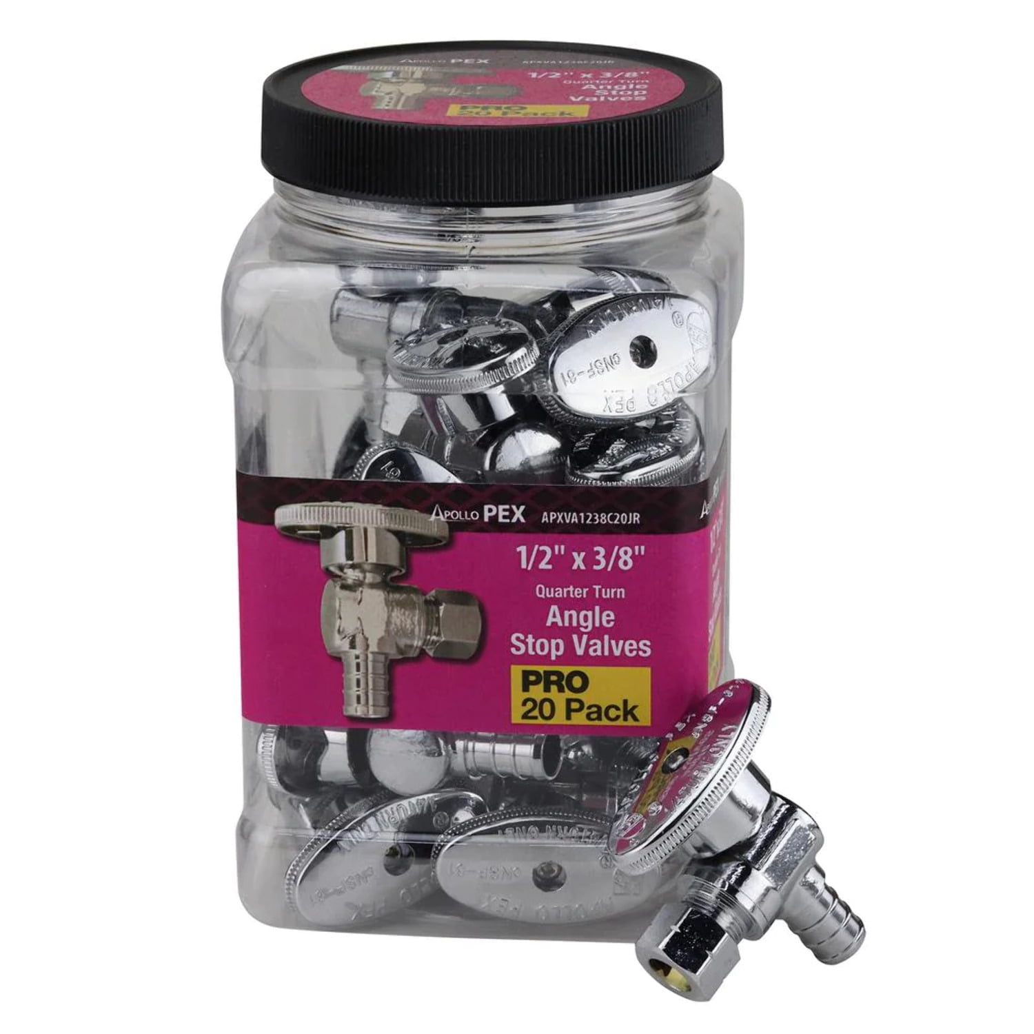 Apollo 1/2 in. PEX-B Barb X 3/8 in. Compression Brass Quarter-Turn ...