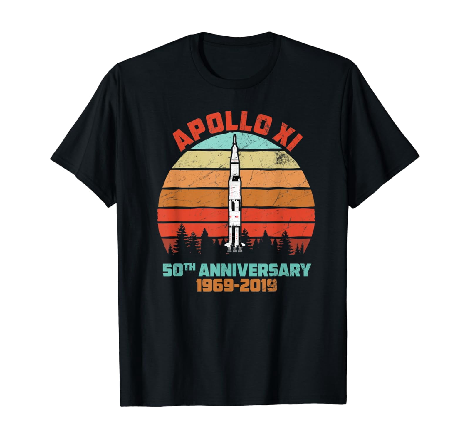 Apollo 11 50Th Anniversary Moon Landing 1969 2019 Saturn 5 T-Shirt All ...