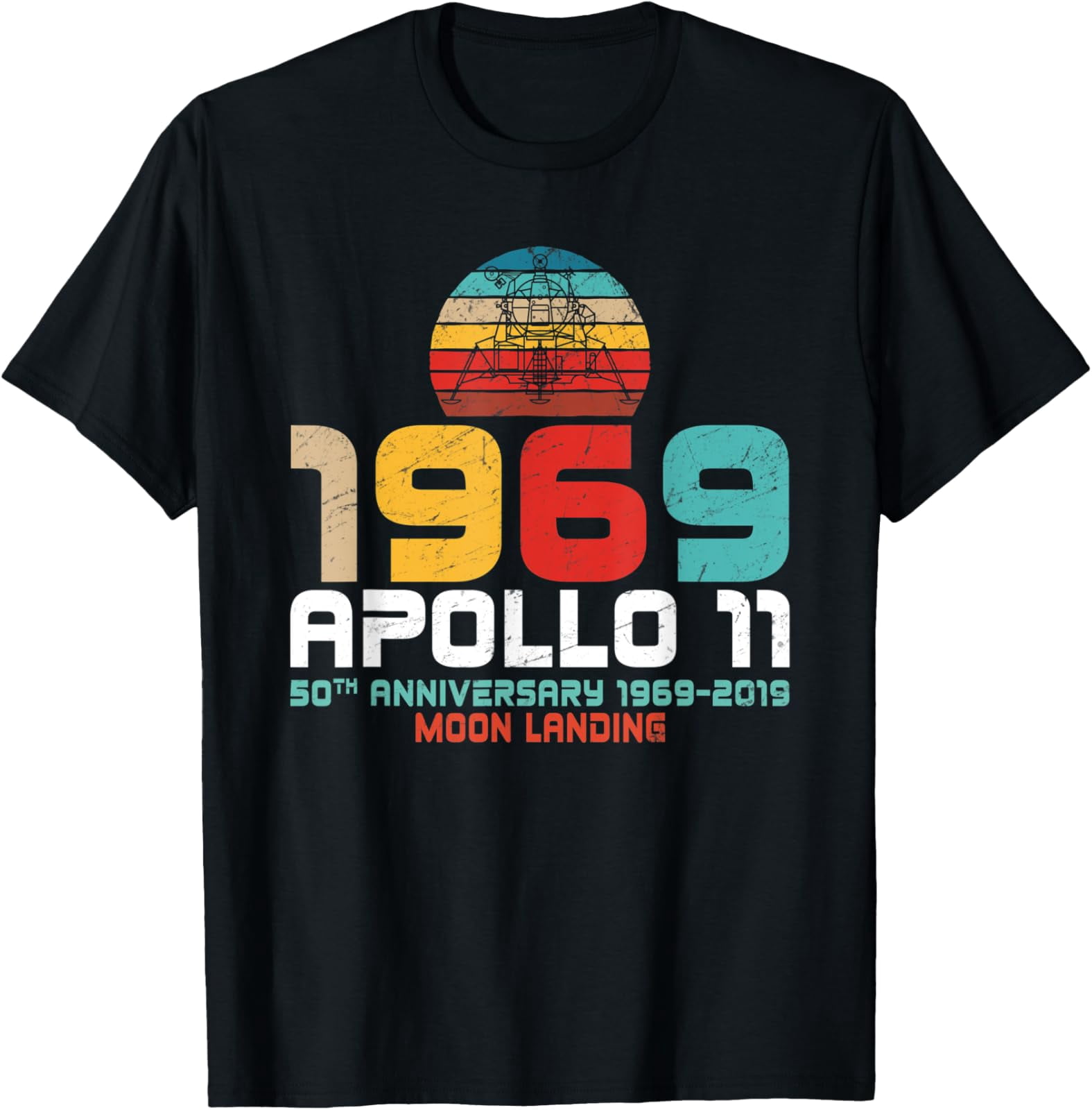 Apollo 11 50Th Anniversary Moon Landing 1969 Vintage Retro T-Shirt All ...