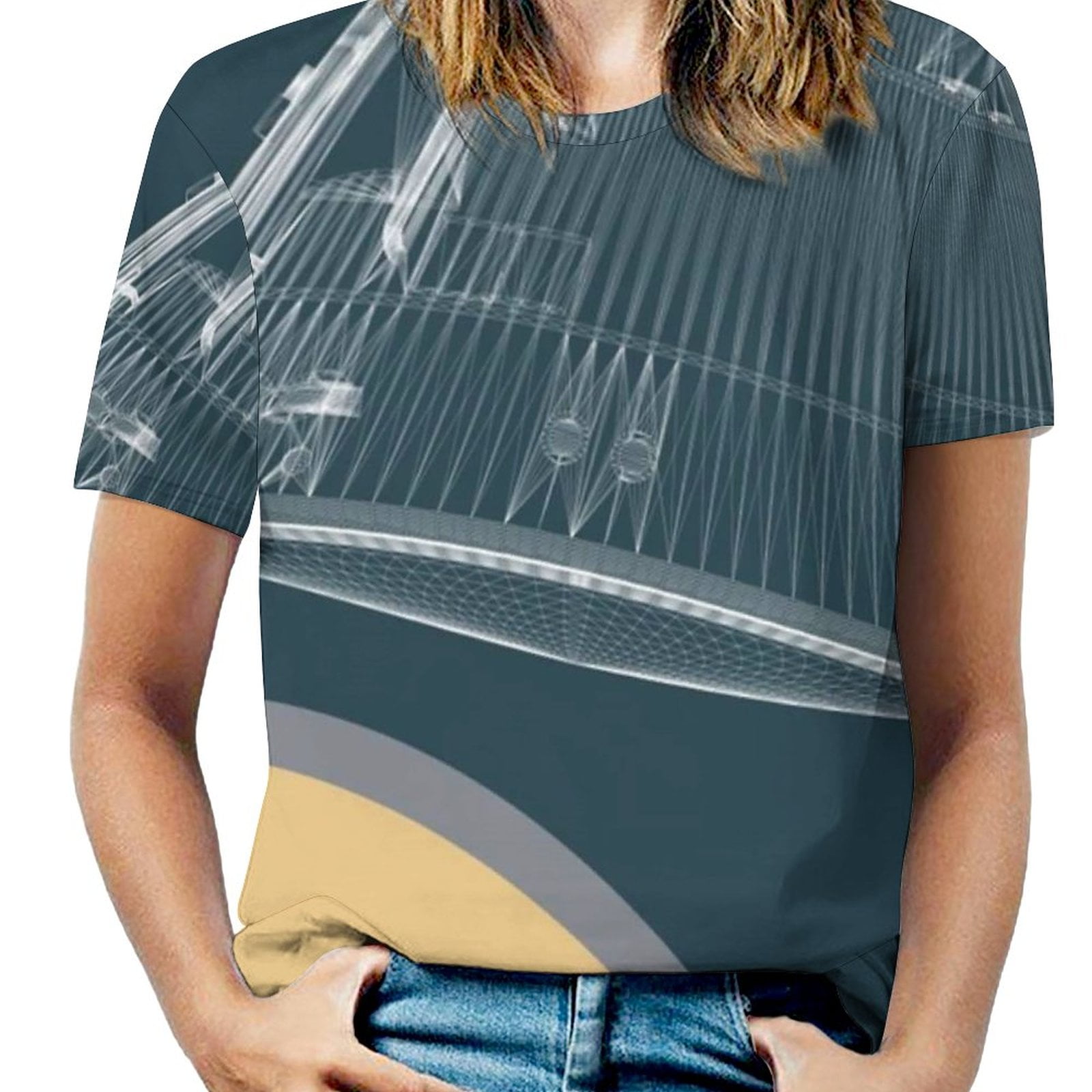 Apollo 11 Landing Module New Fashion Zip Off Shoulder Top Short-Sleeve ...