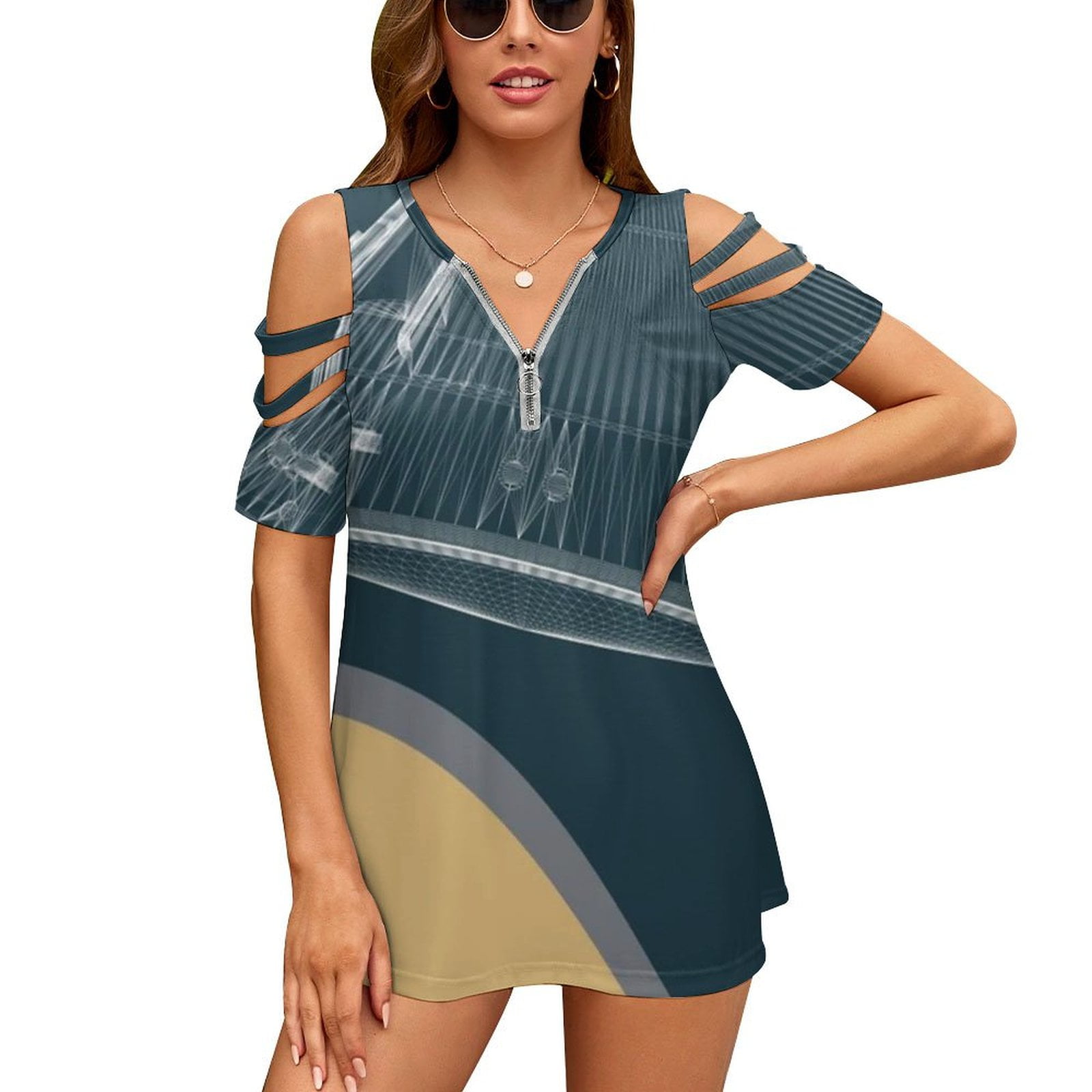 Apollo 11 Landing Module New Fashion Zip Off Shoulder Top Short-Sleeve ...