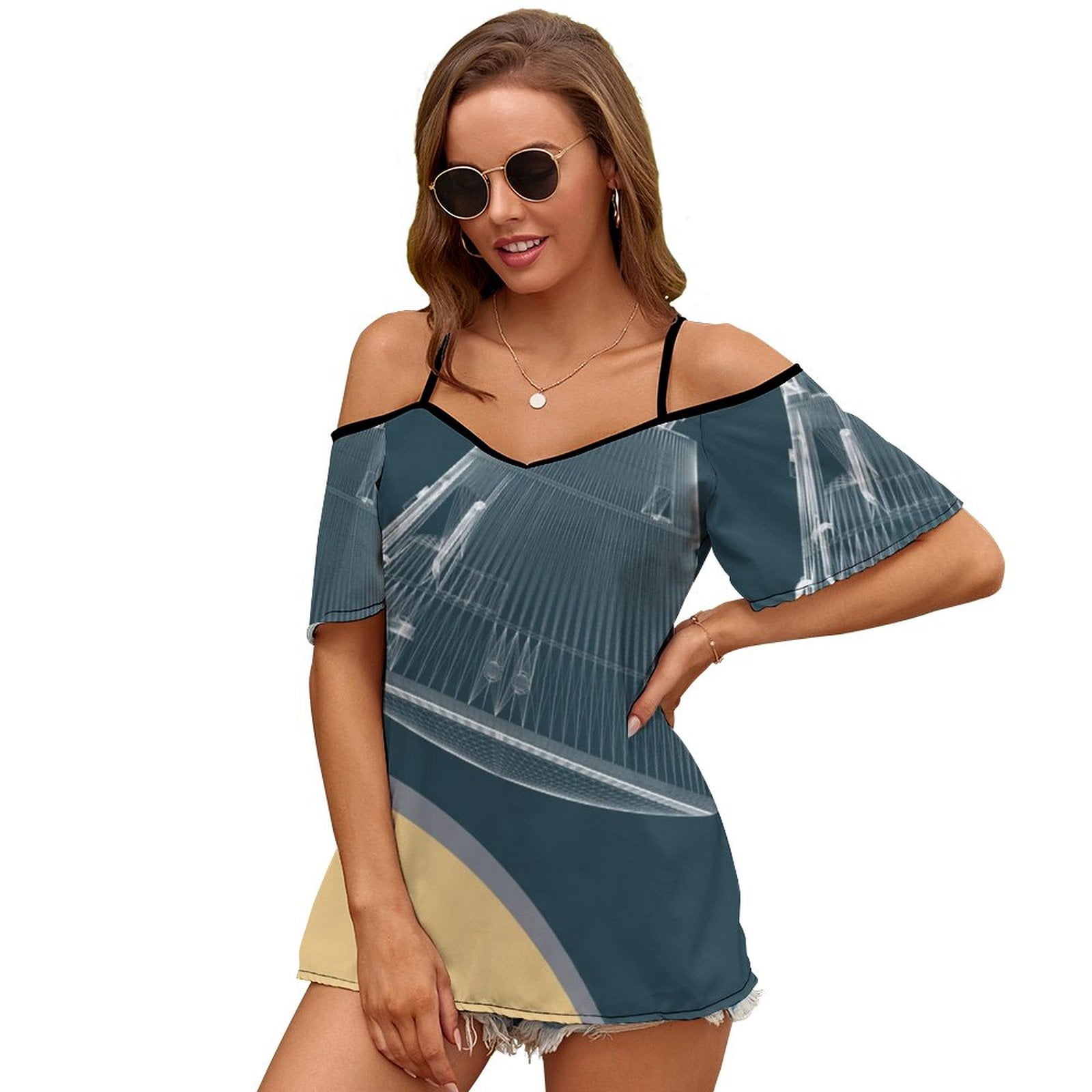 Apollo 11 Landing Module New Fashion Zip Off Shoulder Top Short-Sleeve ...