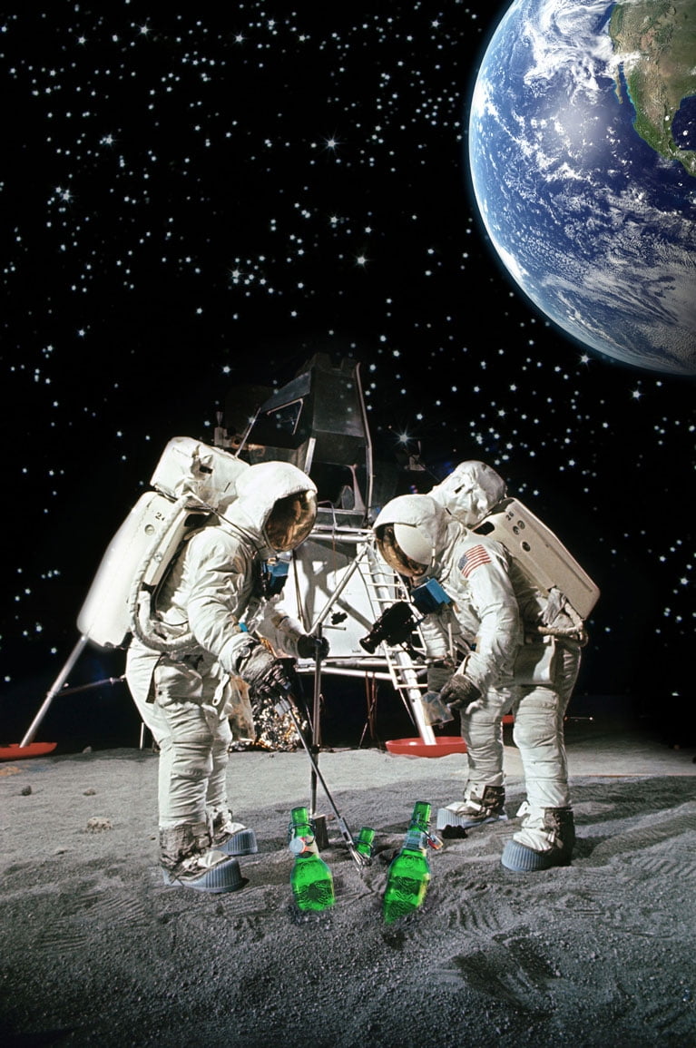 Apollo 11 Large Poster Funny 24"x36" Photographic Two members picking ...