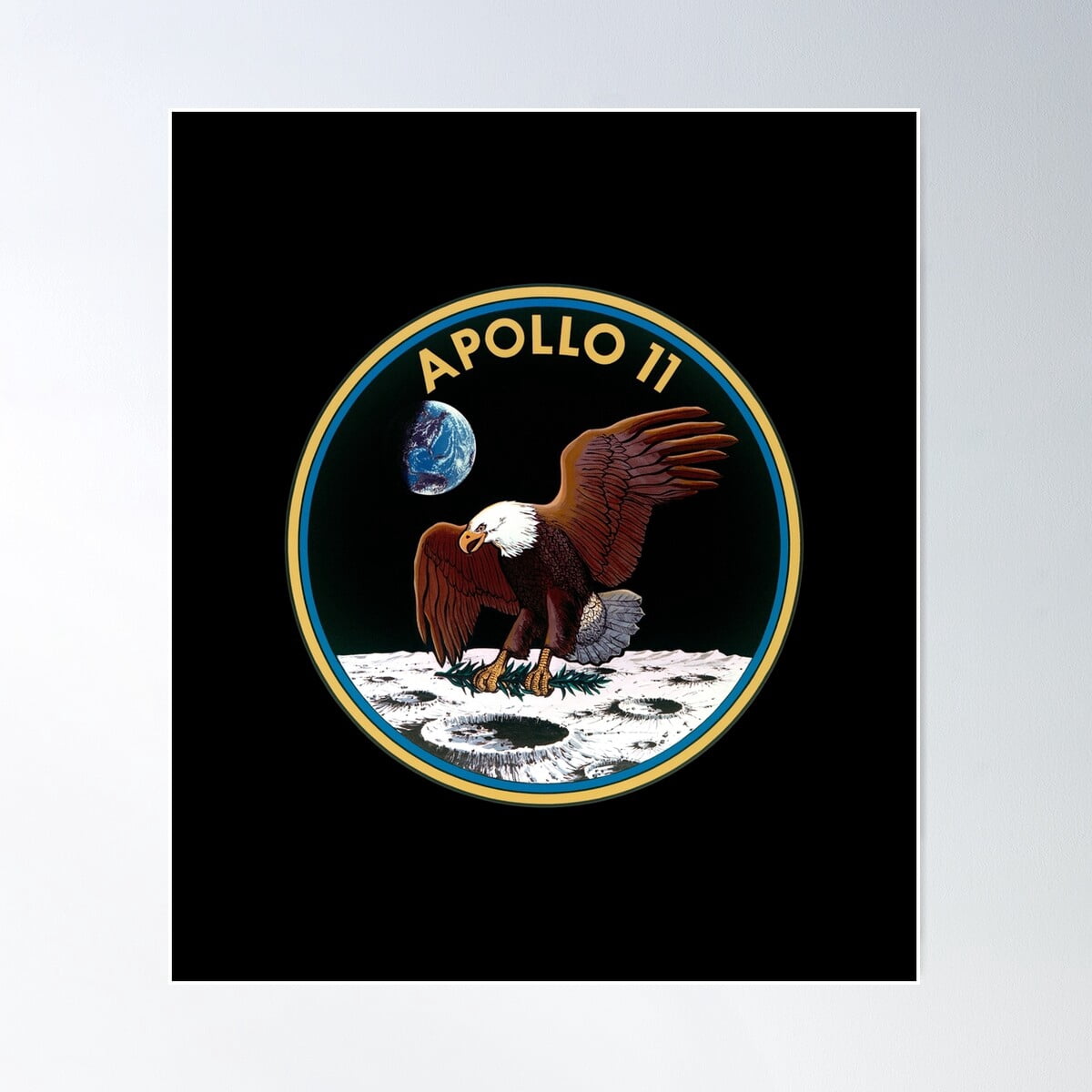 Apollo 11 Launch Patch Insignia Nasa Retro Style Vintage Emblem Poster ...