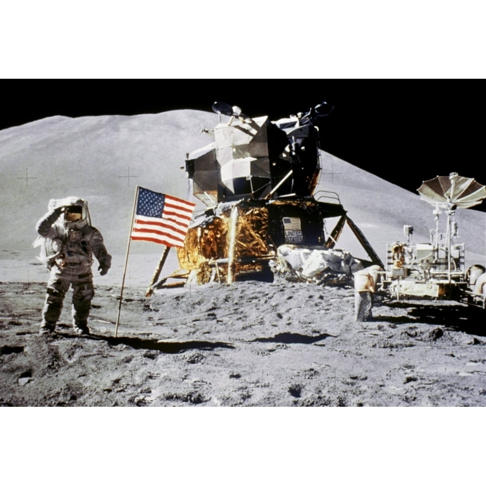 Apollo 15 Jim Irwin 1971. Nastronaut Jim Irwin Saluting The American ...