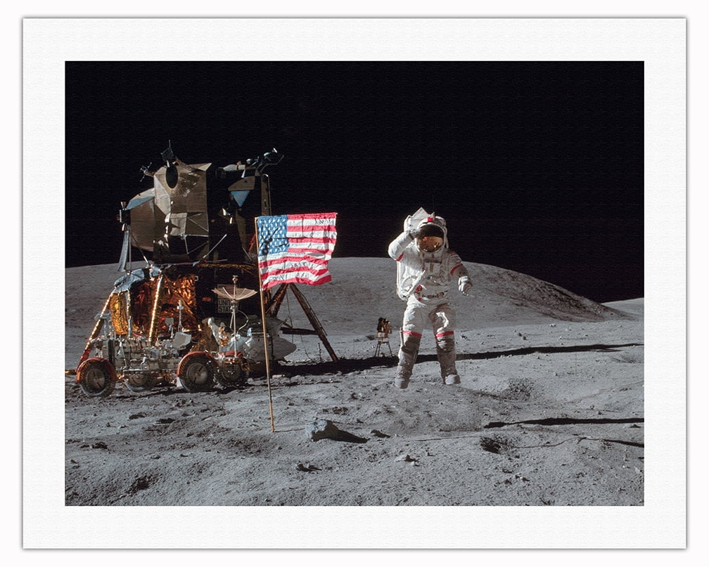 Apollo 16 Moon Walk - Astronaut John W. Young - NASA Color Photo by ...