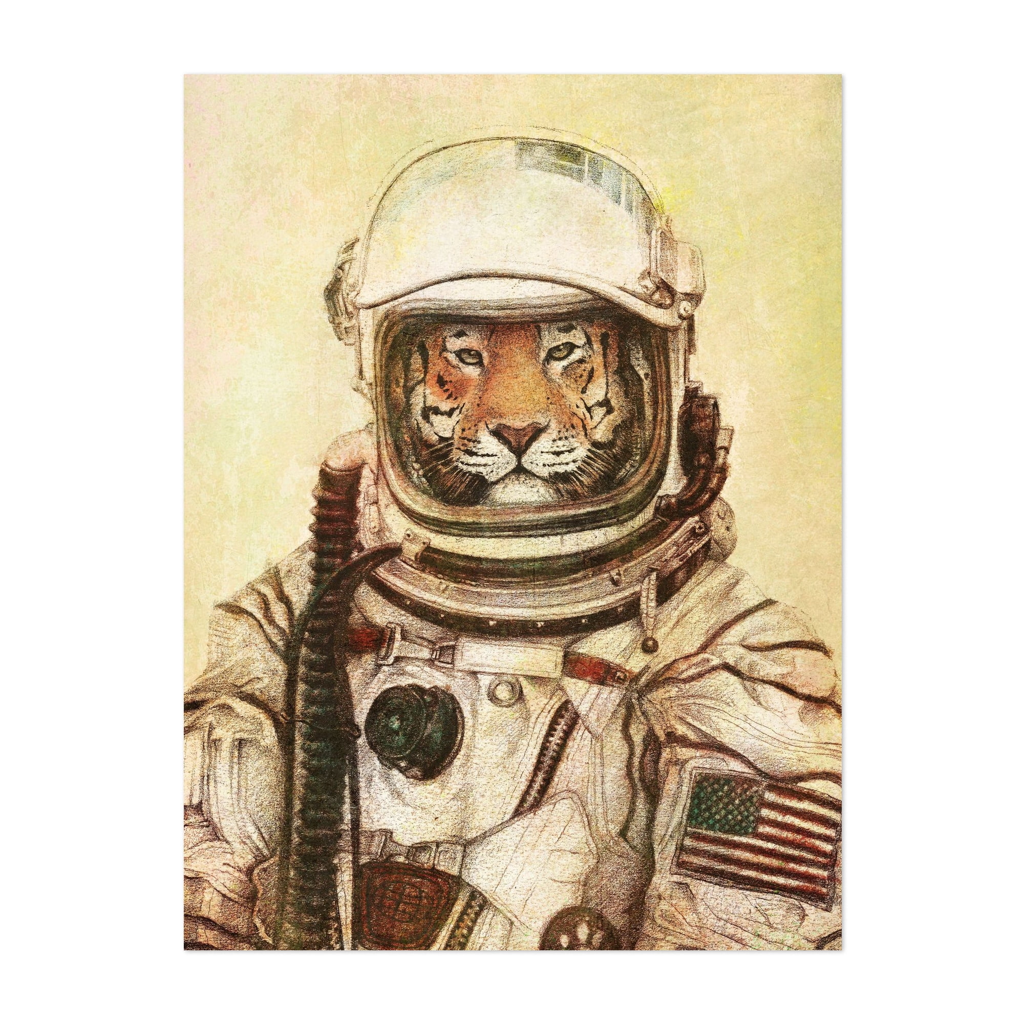 Apollo 18 - Drawing Space Surrealism Tiger Astronaut Fantasy Humor ...