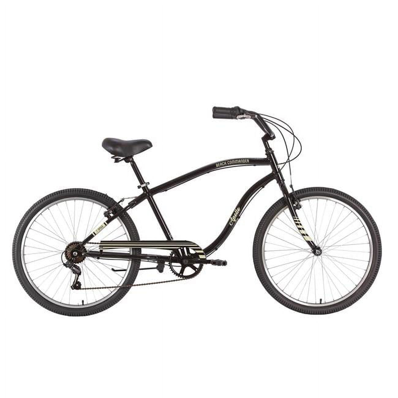 Apollo 26 in. Beach Commander 7 Speed Cruiser Bicycle, Black - Walmart.com